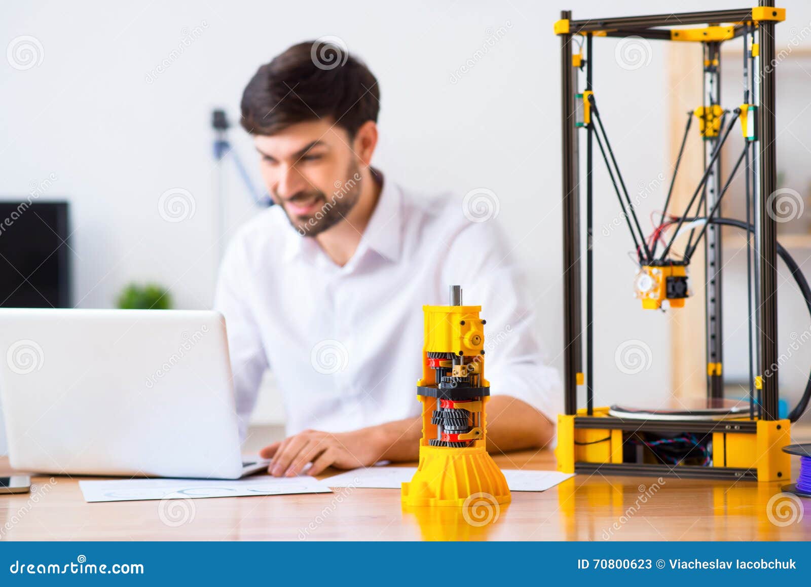 Printer Standing on the Table Stock Image - Image of contemporary ...