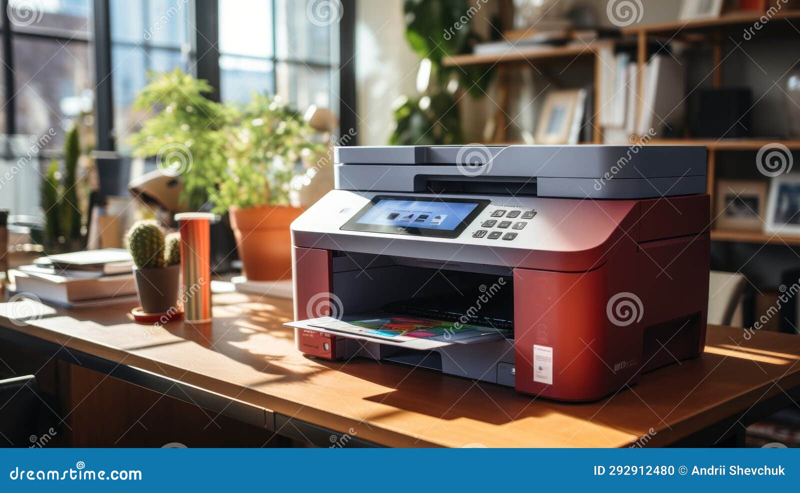 Printer on Table in Office, Closeup. Office Interior Design Stock ...