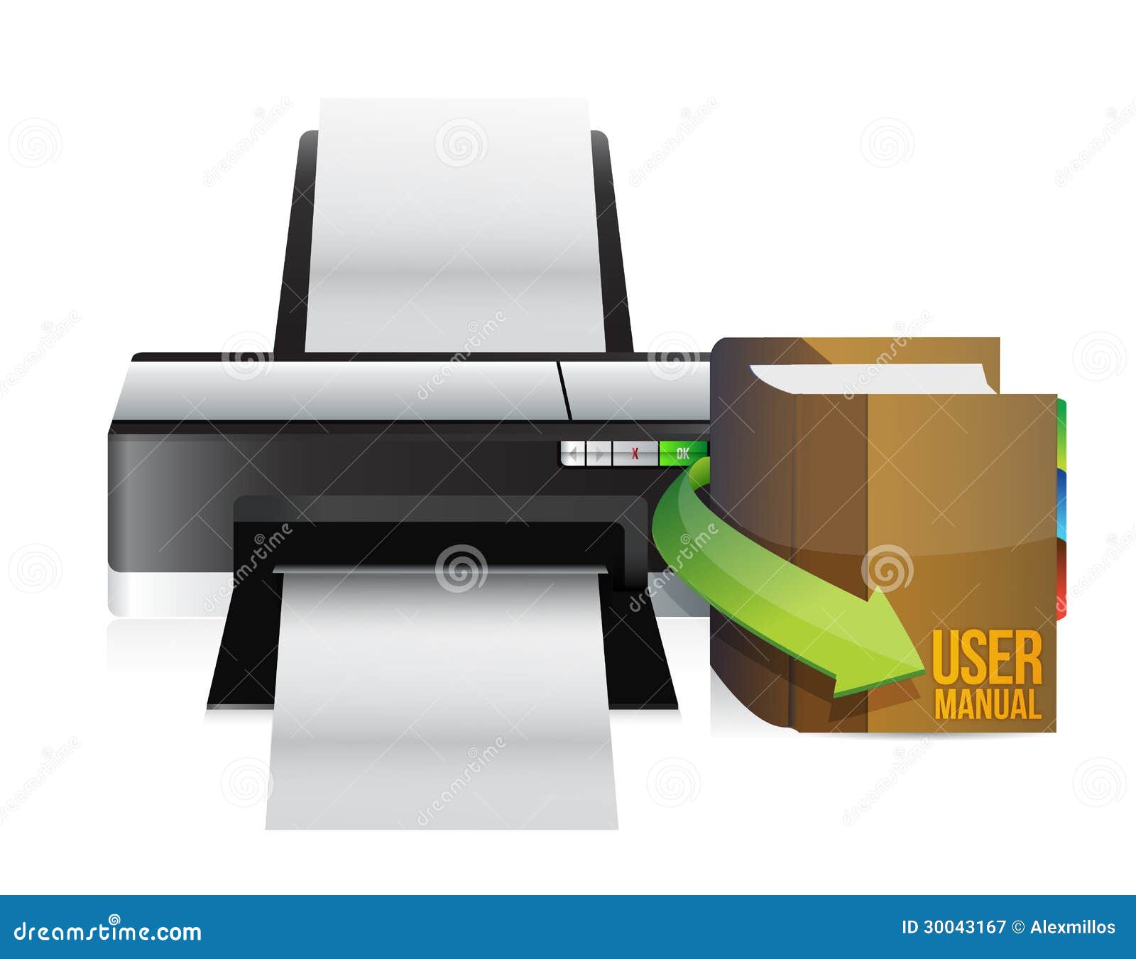 Printer and user manual stock illustration. Illustration of graphics ...