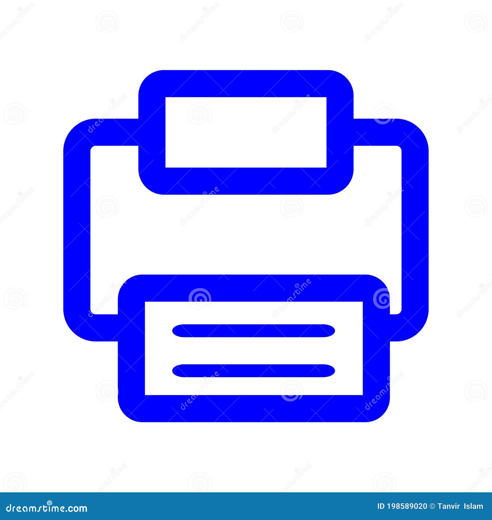 Printer Vector Icon stock vector. Illustration of pictogram - 198589020