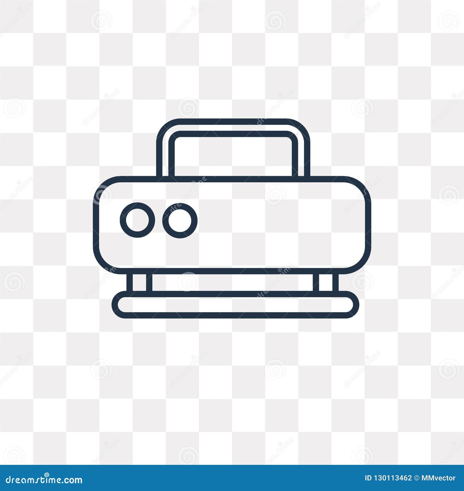 Printer Vector Icon Isolated on Transparent Background, Linear P Stock ...