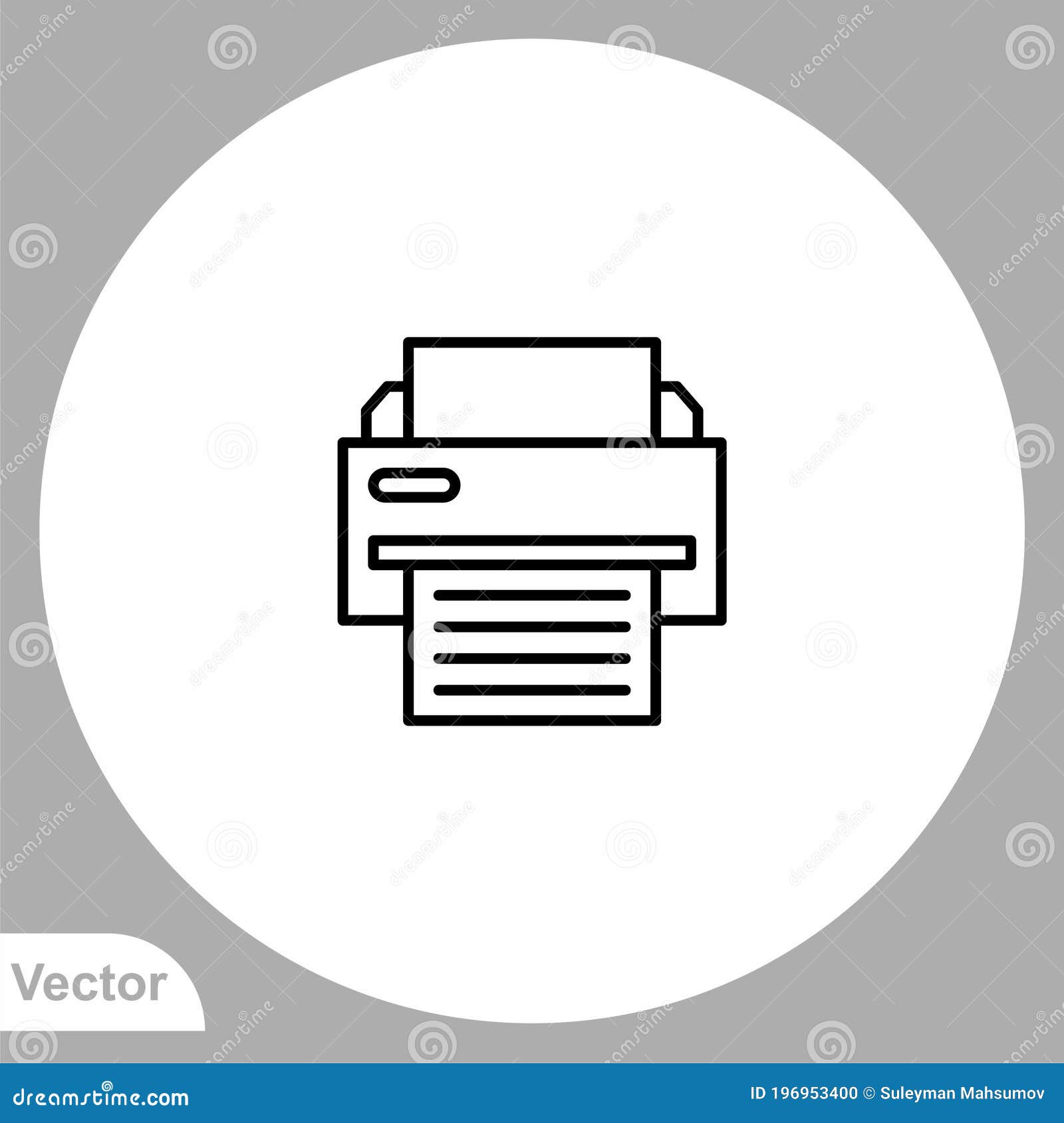 Printer Vector Icon Sign Symbol Stock Vector - Illustration of document ...