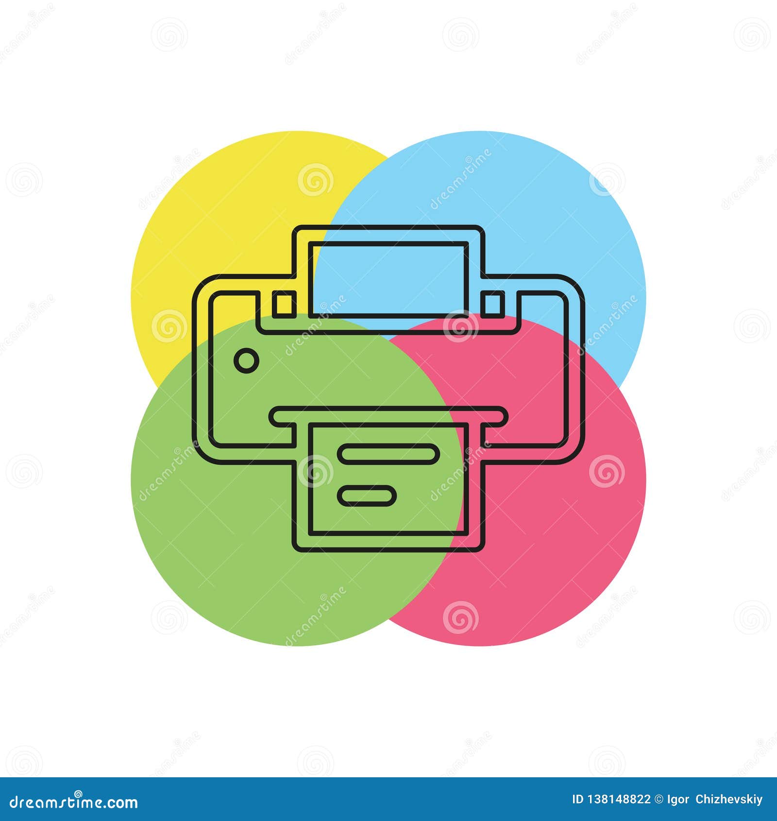 Printer vector icon stock illustration. Illustration of computer ...