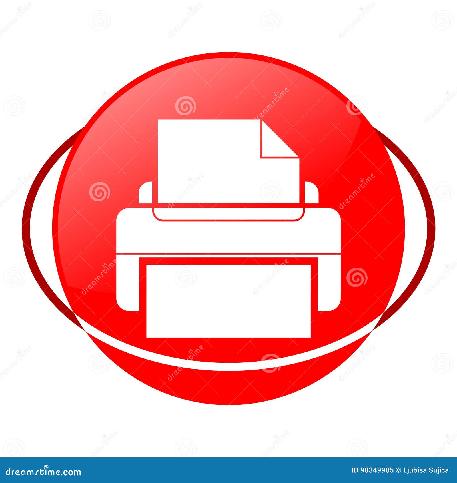Printer Vector Illustration, Red Icon Stock Vector - Illustration of ...