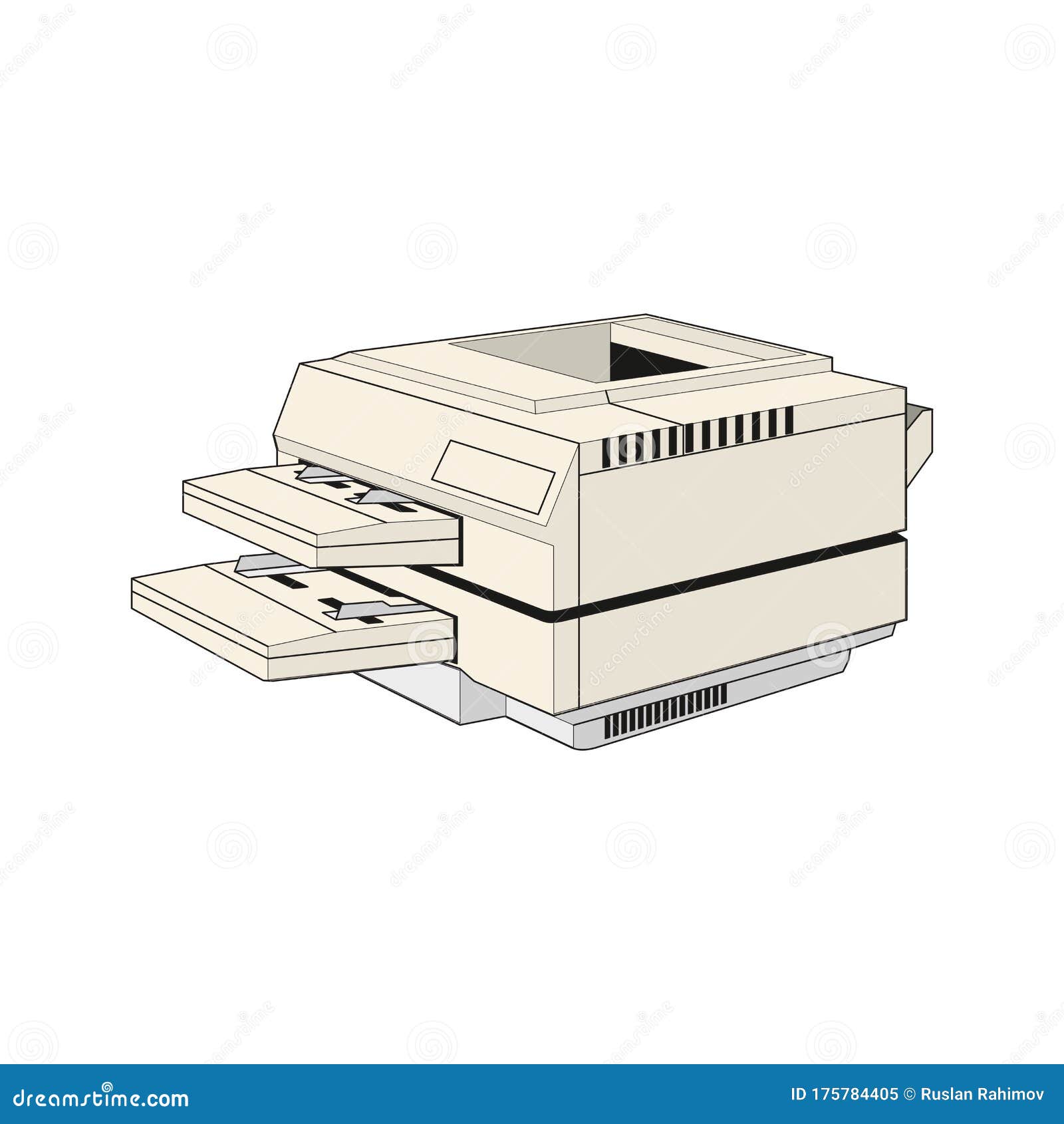 Printer Vector Illustrations Isolated on a White Background in EPS10 ...