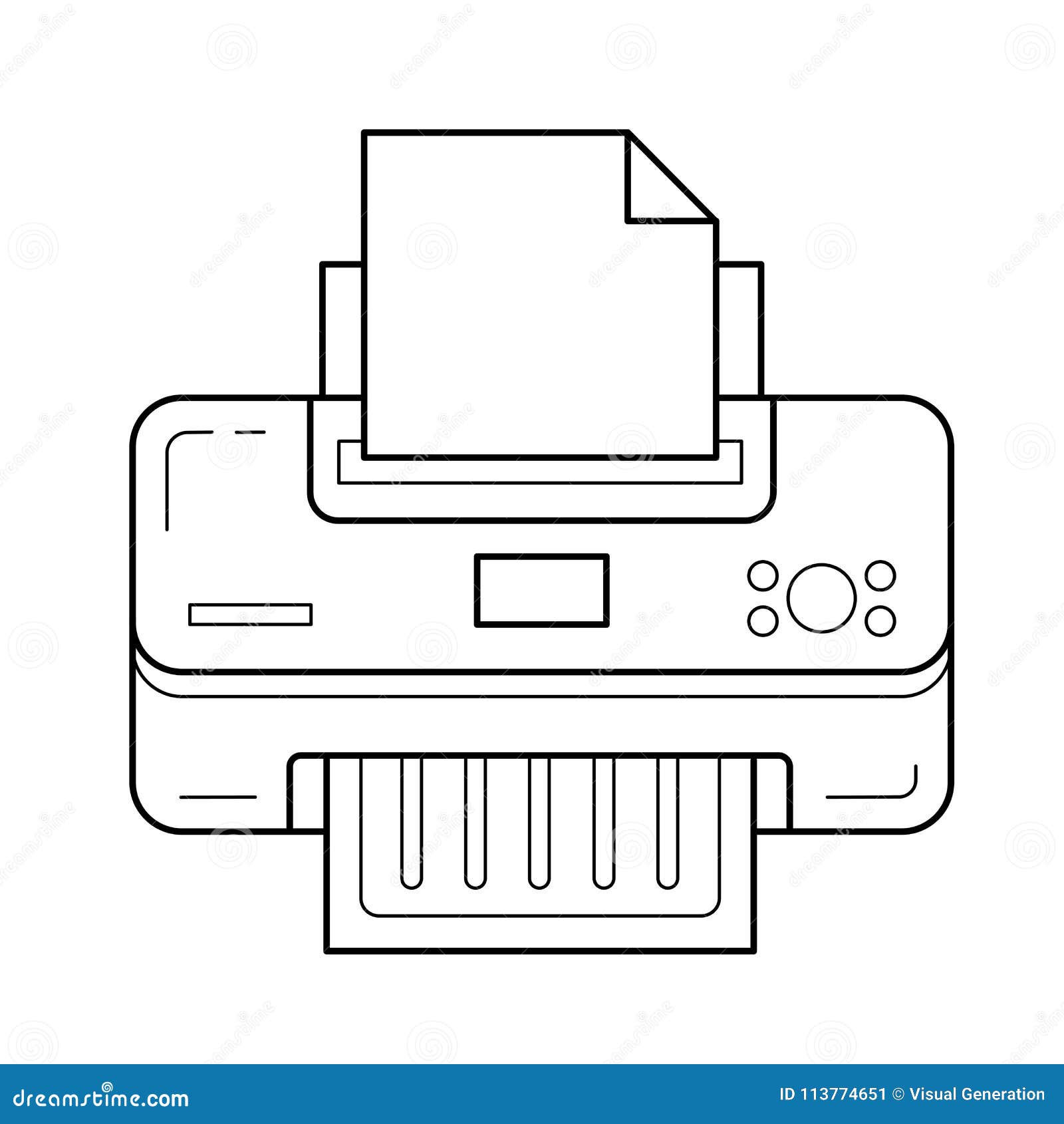 Printer line icon. stock vector. Illustration of page - 113774651