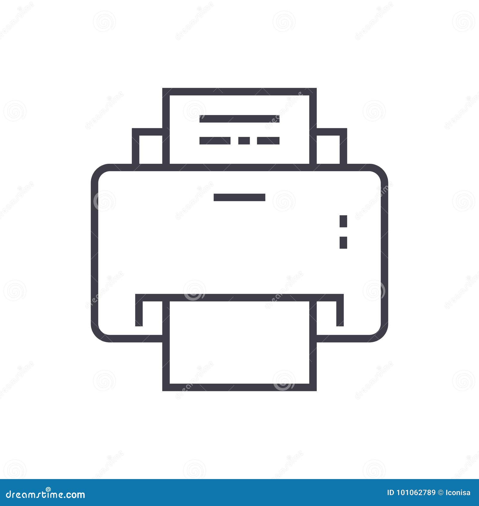 Printer Vector Line Icon, Sign, Illustration on Background, Editable ...