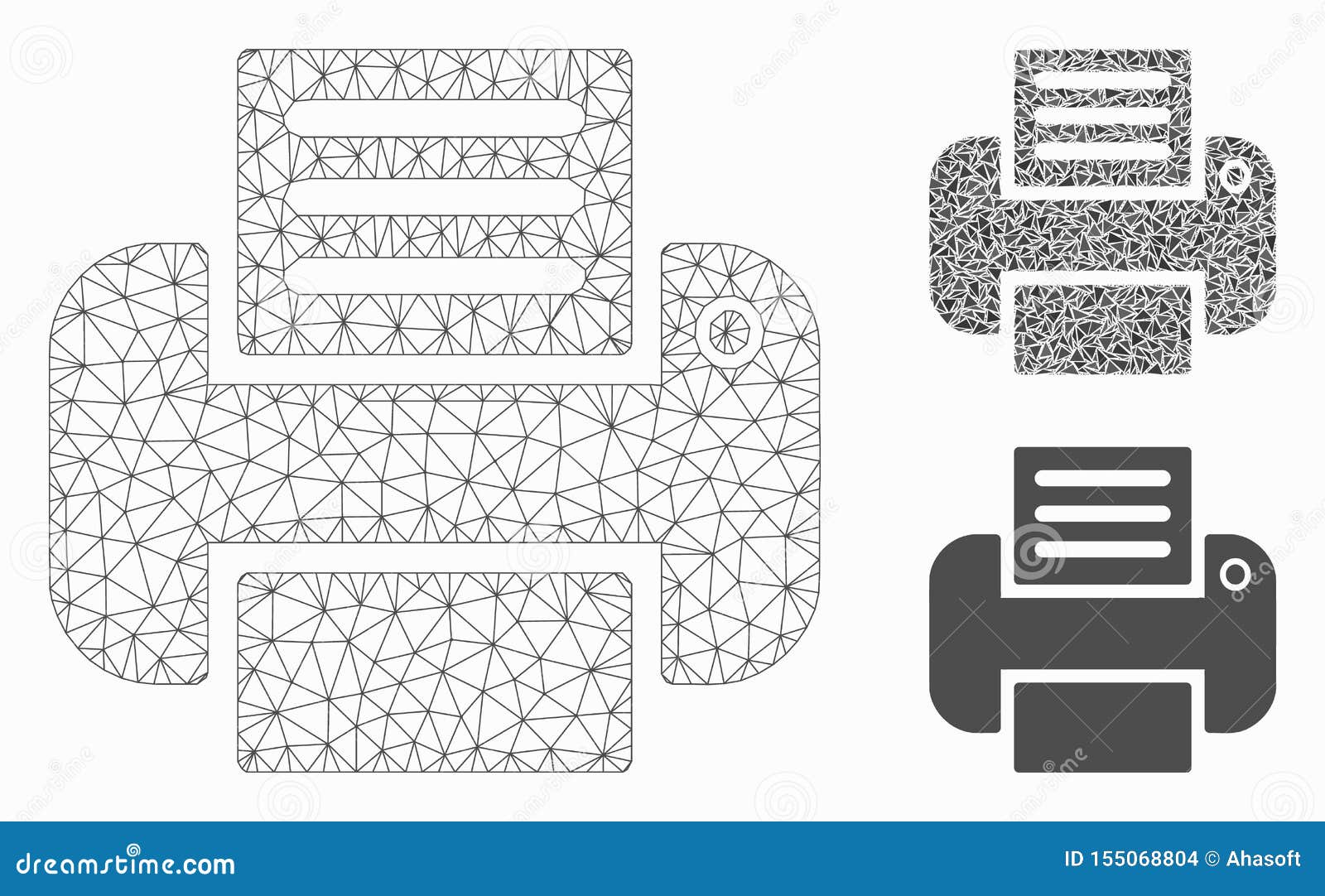 Printer Vector Mesh Carcass Model and Triangle Mosaic Icon Stock Vector - Illustration of inkjet ...