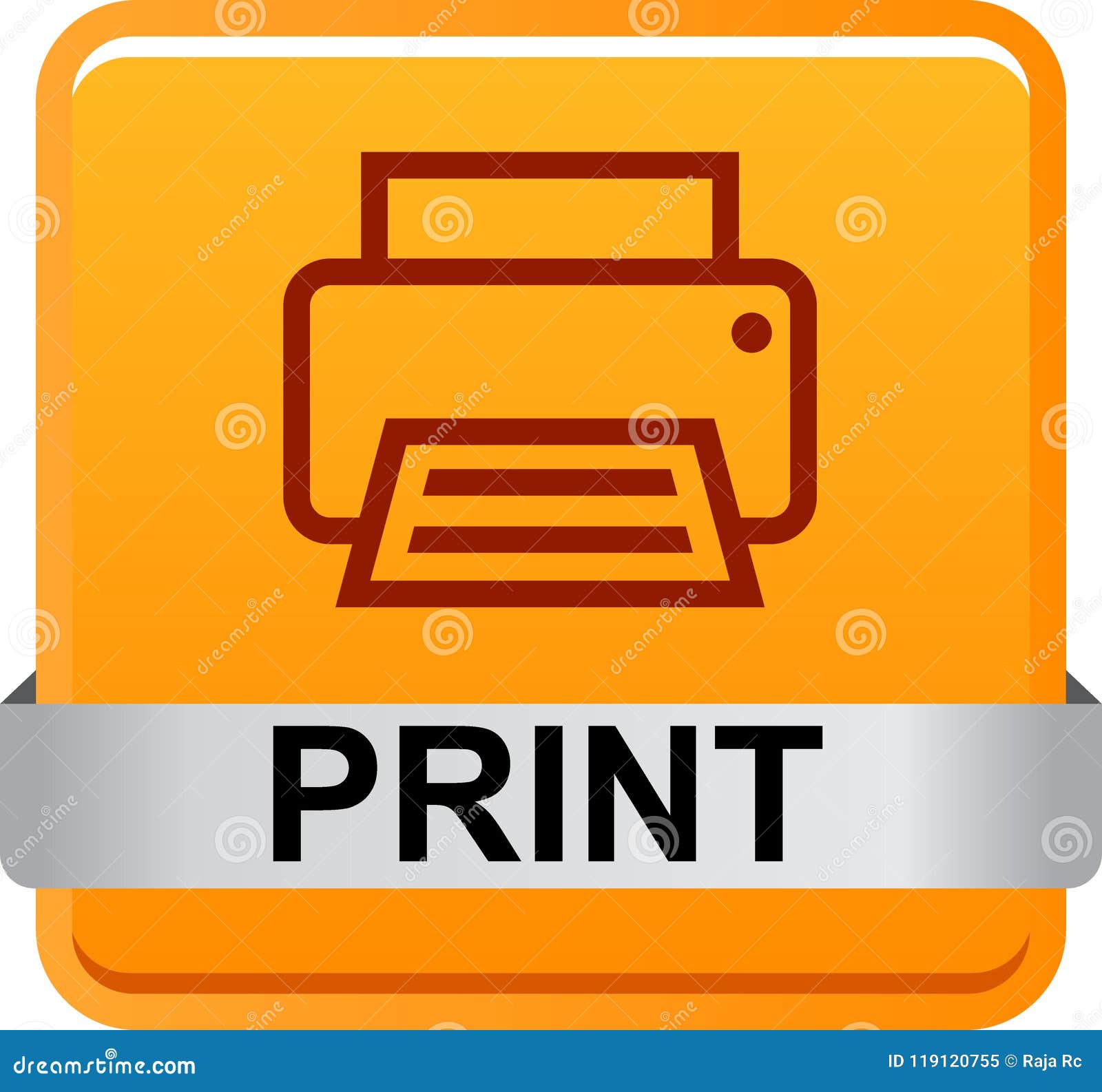 Printer web button stock vector. Illustration of data - 119120755