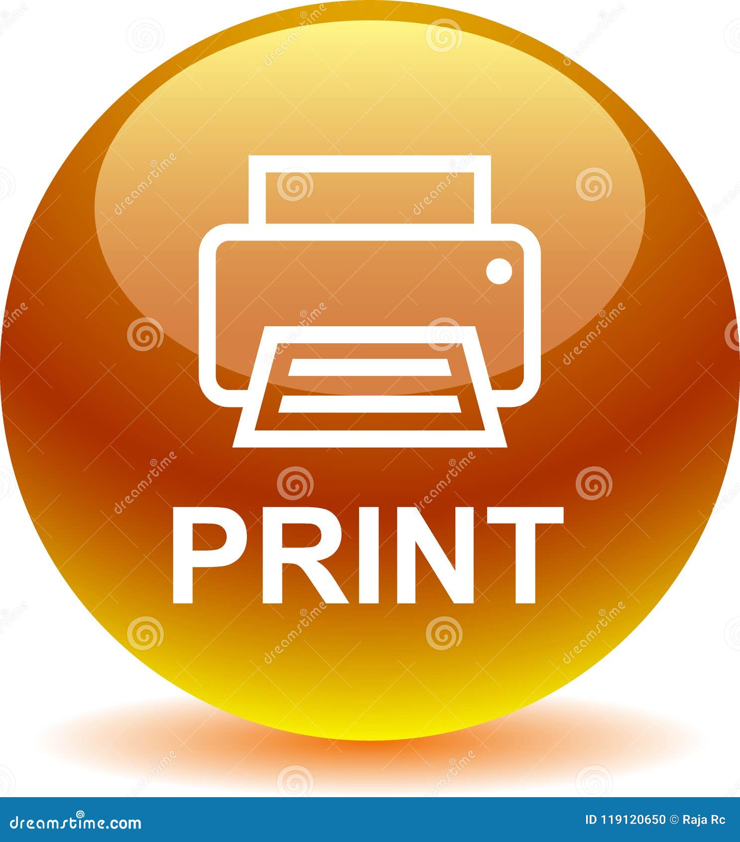 Printer web button icon stock vector. Illustration of abstract - 119120650
