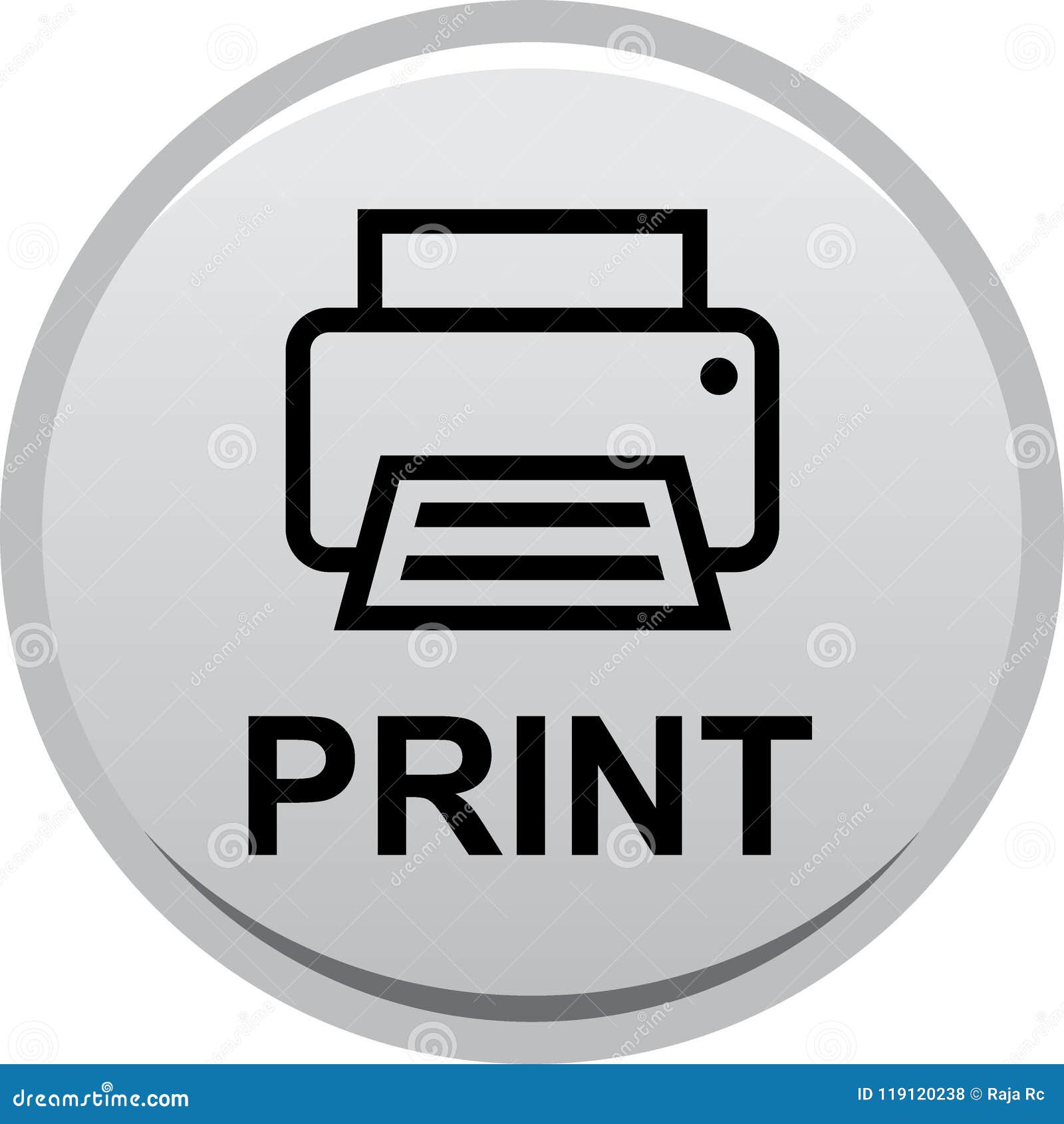 Printer web button stock vector. Illustration of clip - 119120238