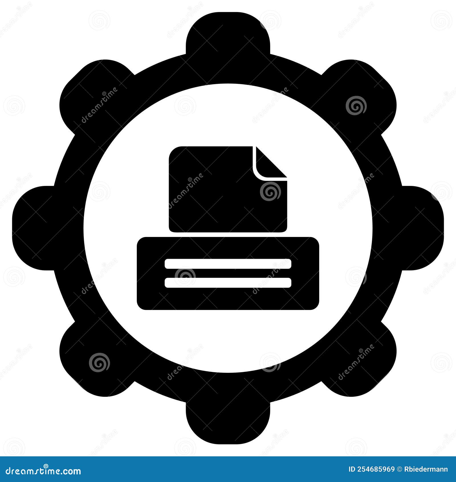 Printer and wheel stock vector. Illustration of gear - 254685969