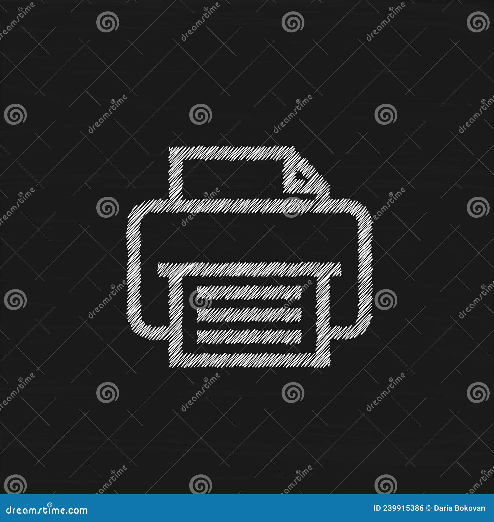 Printer White Sketch Vector Icon. Printer Sign Vector Design Template ...