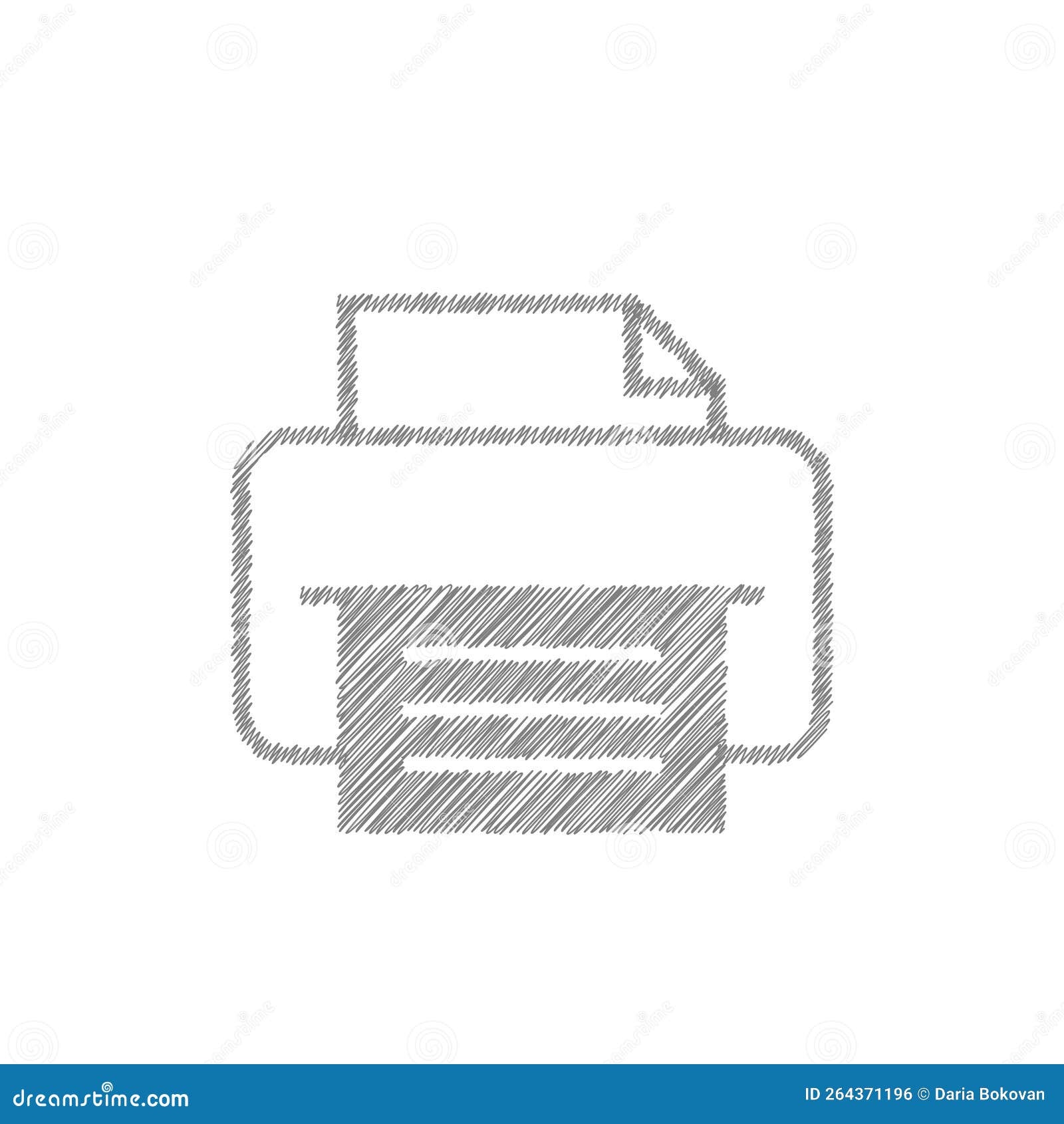 Printer White Sketch Vector Icon. Printer Sign Vector Design Template ...