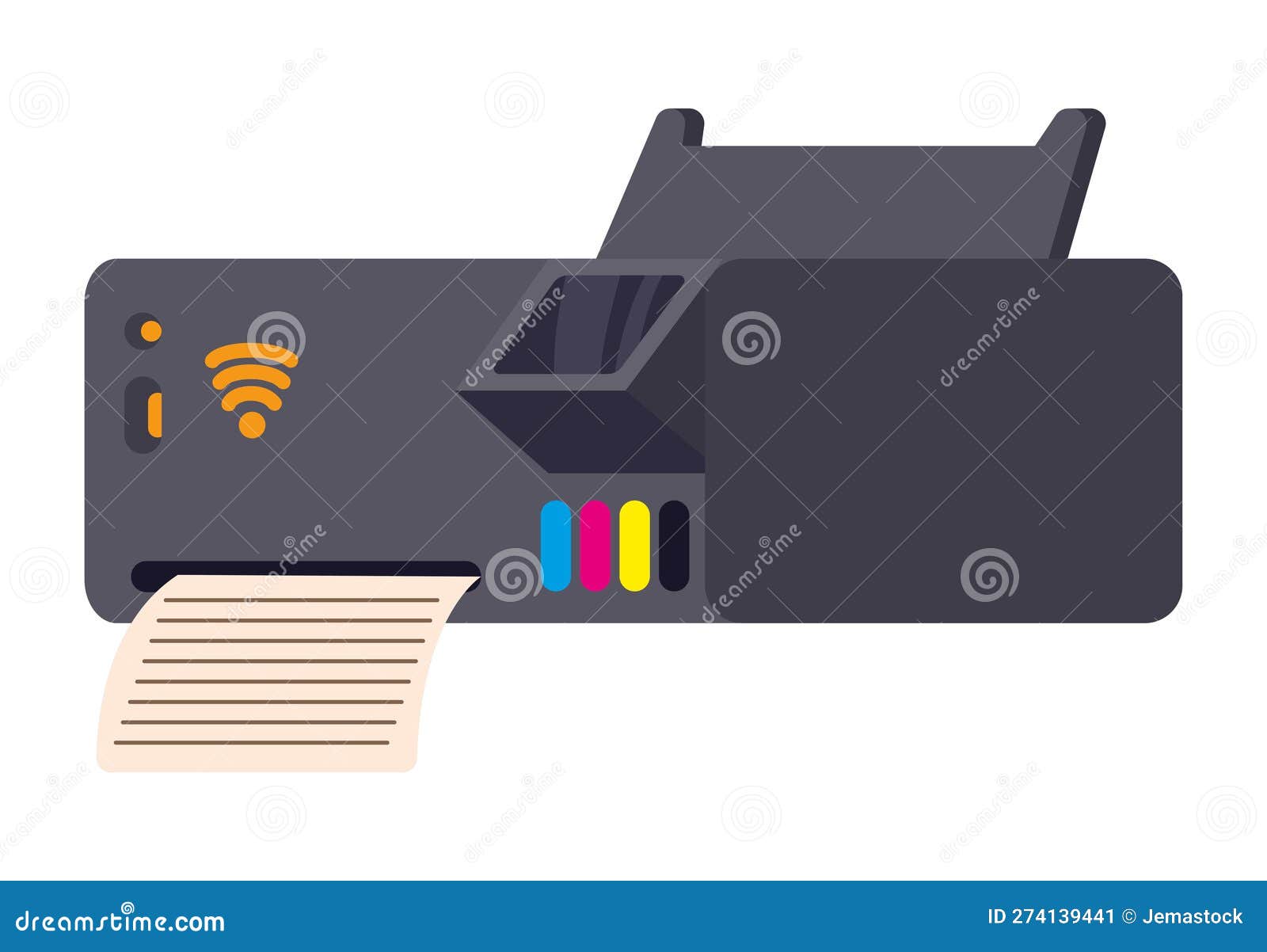 Printer with Wifi Connection Stock Vector - Illustration of future ...