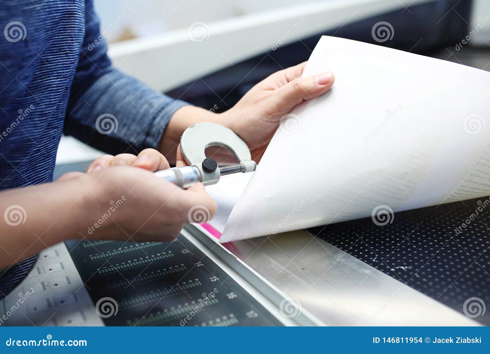 The Printer Measures the Weight of the Paper Stock Photo - Image of ...
