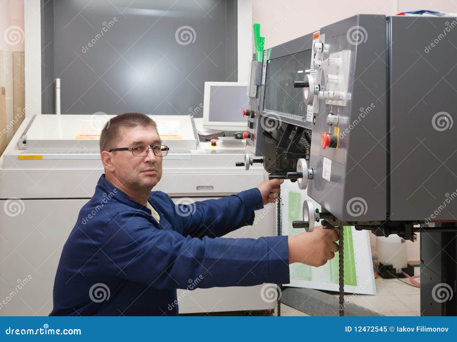 Printer Working at Offset Machine Stock Image - Image of inksaver ...