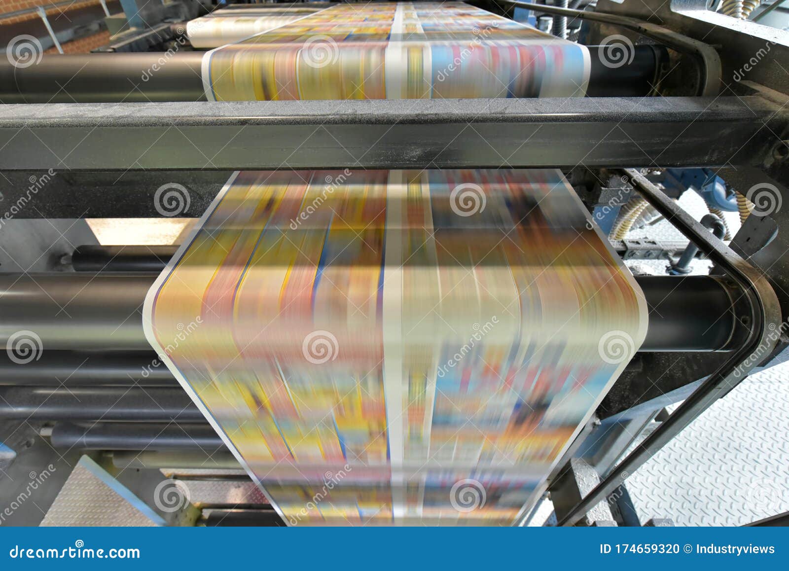 Printing of Coloured Newspapers with an Offset Printing Machine at a ...
