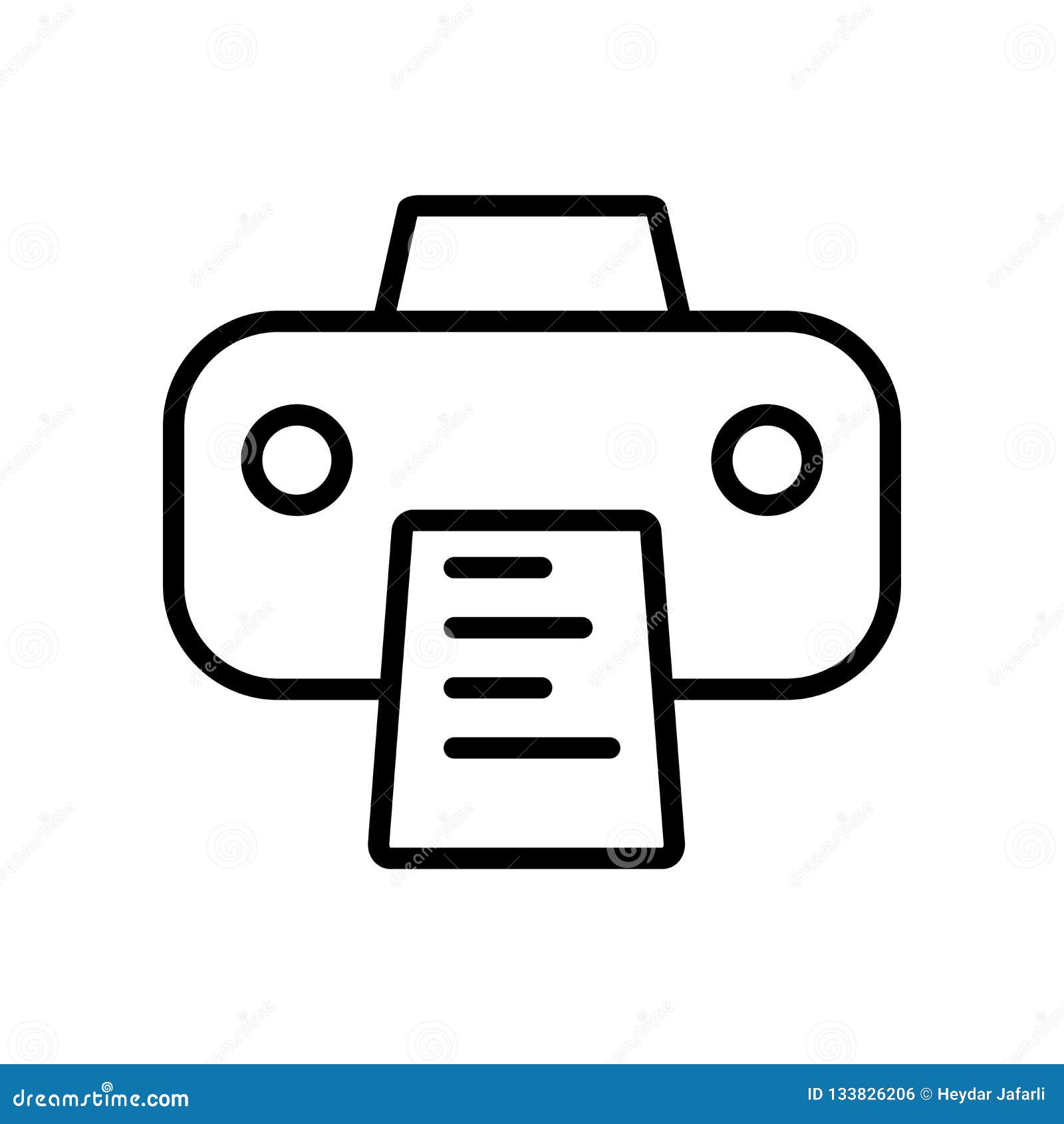 Printing Documents Icon Vector Isolated on White Background, Printing ...