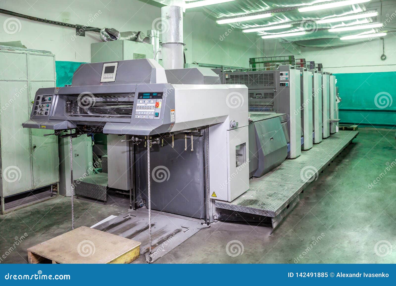 Printing Equipment, Offset Machine in the Production Room Stock Image ...