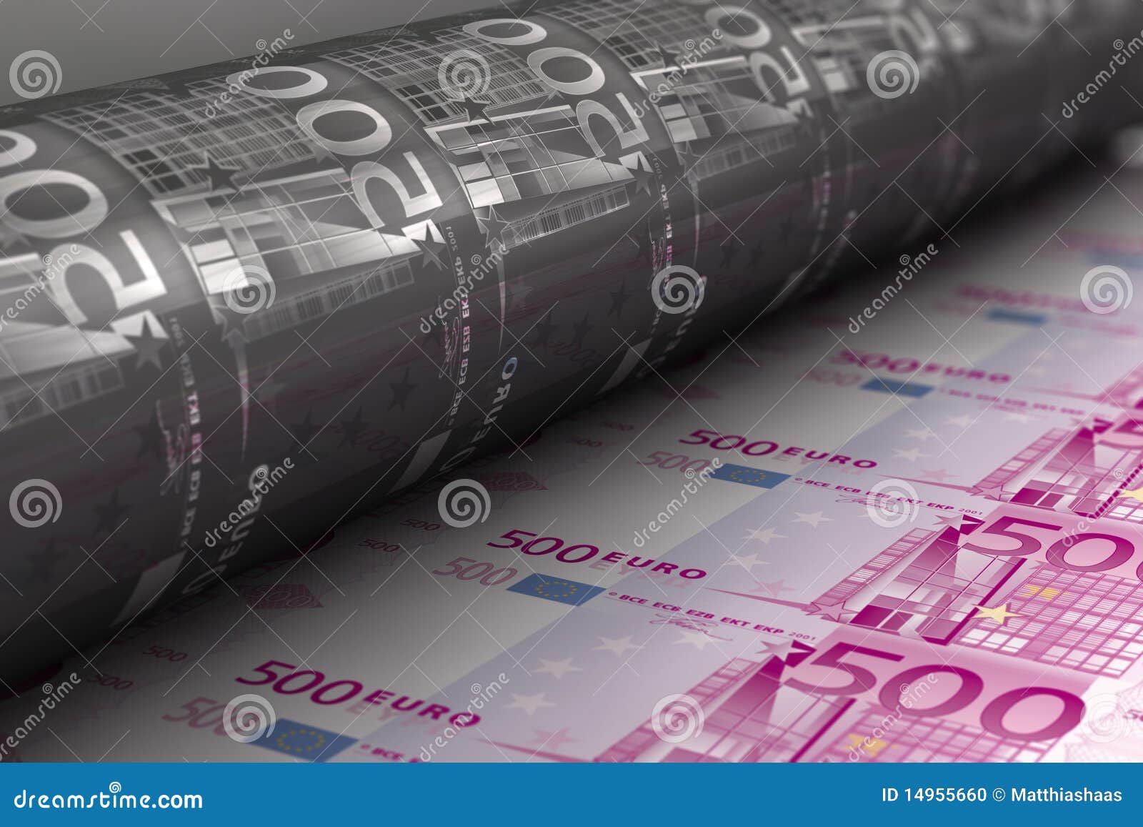 Printing Euro banknotes stock illustration. Illustration of printing ...
