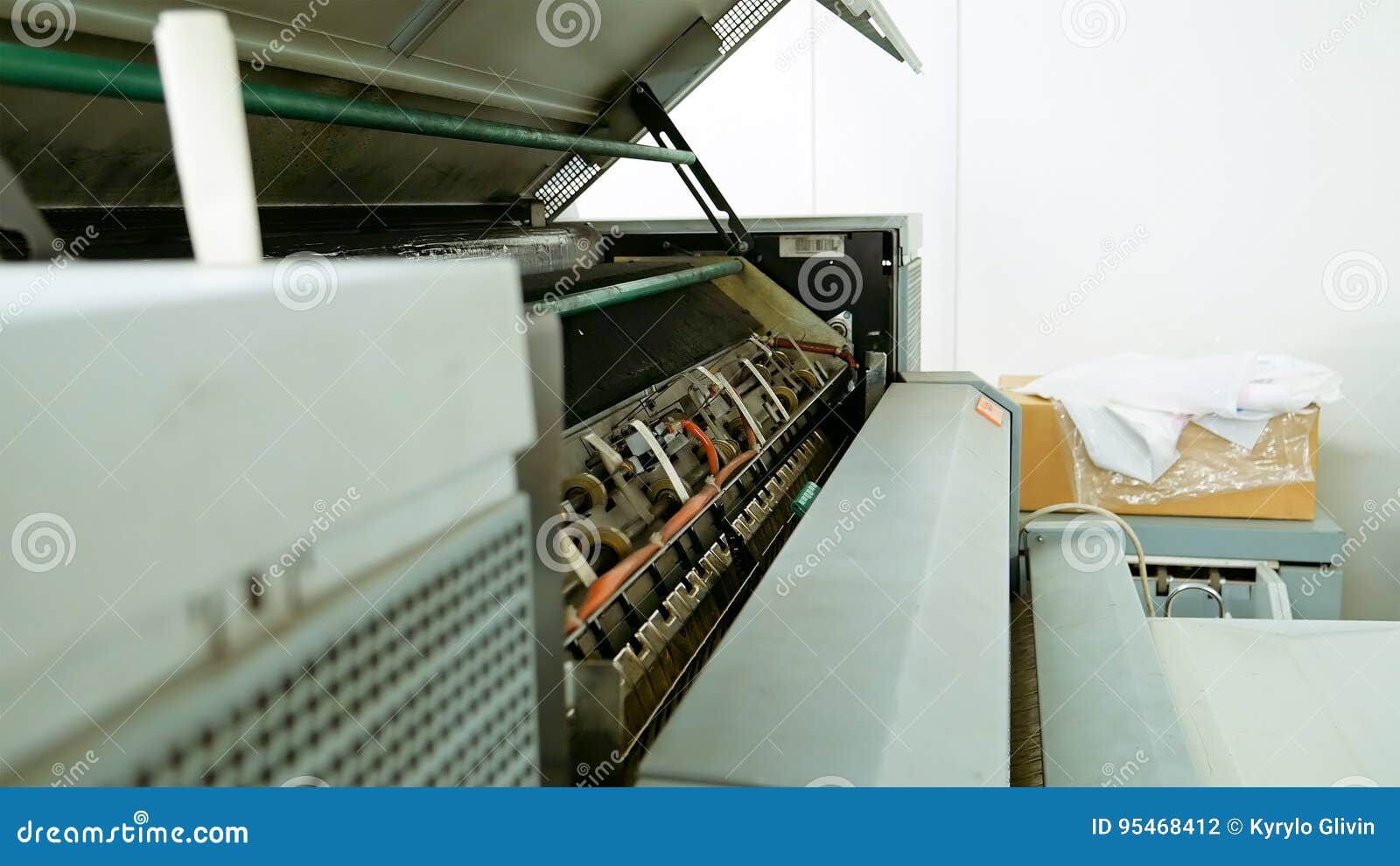 Printing and Folding Machine for Big Size Drawing Stock Photo - Image ...