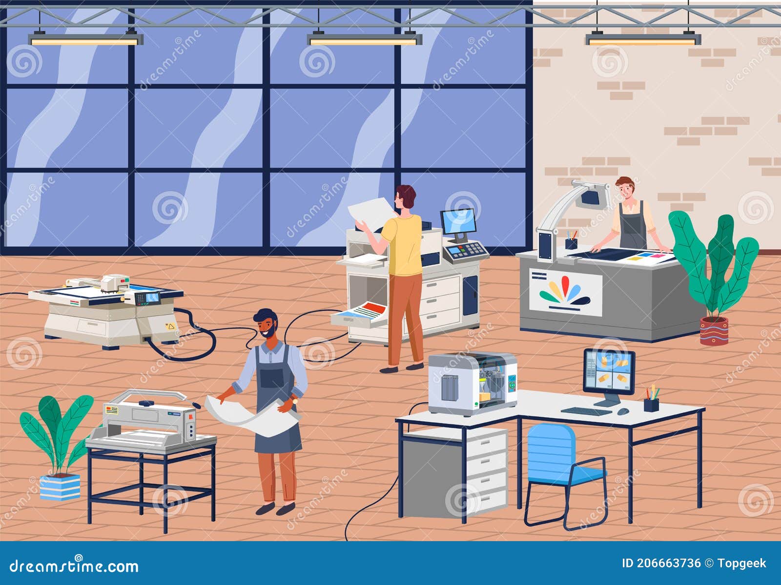 Printing House Equipment. Printer Plotter, Offset Cutting Machines, Man ...