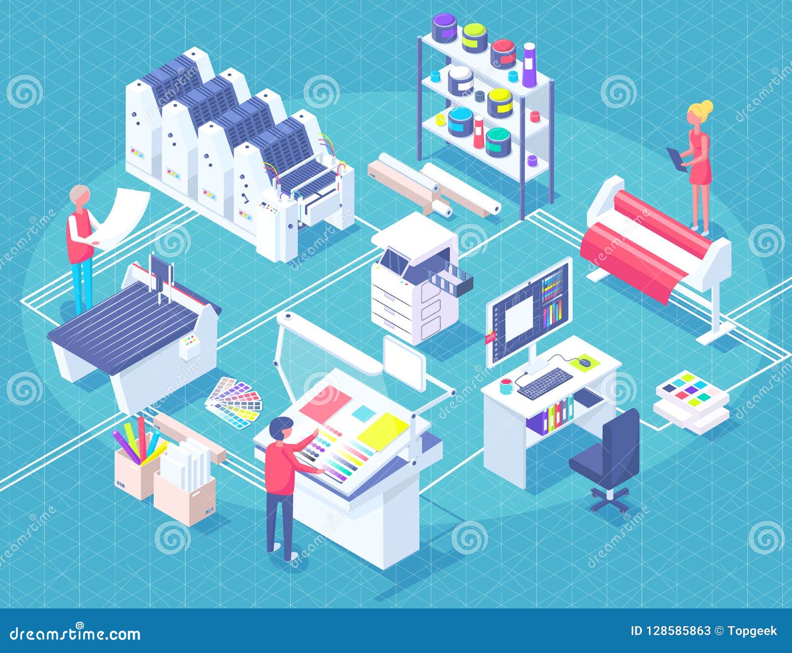 Isometric Polygraphy Flowchart Vector Illustration | CartoonDealer.com ...