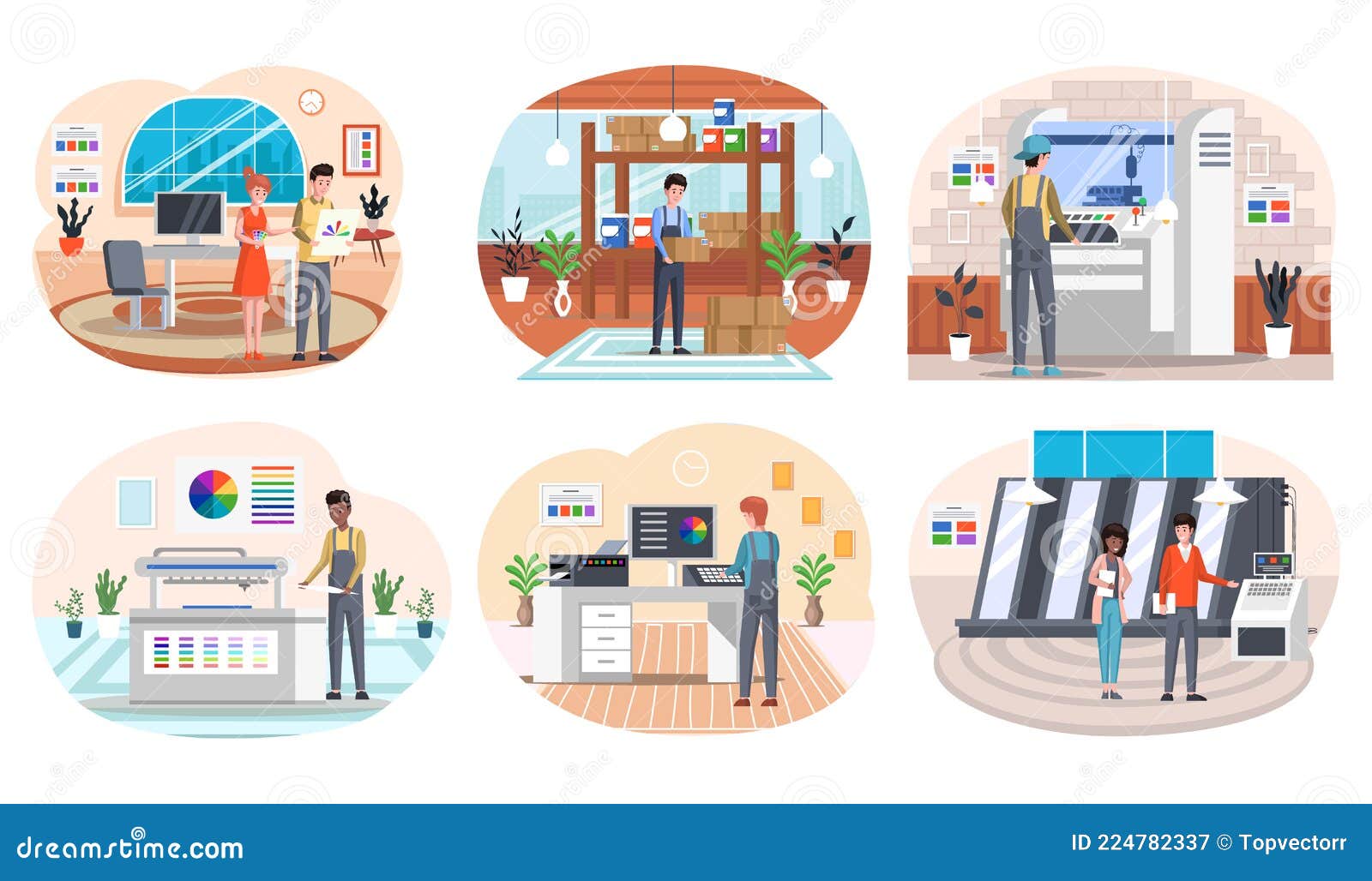 Printing House Polygraphy Industry Composition. Print and Polygraphy ...