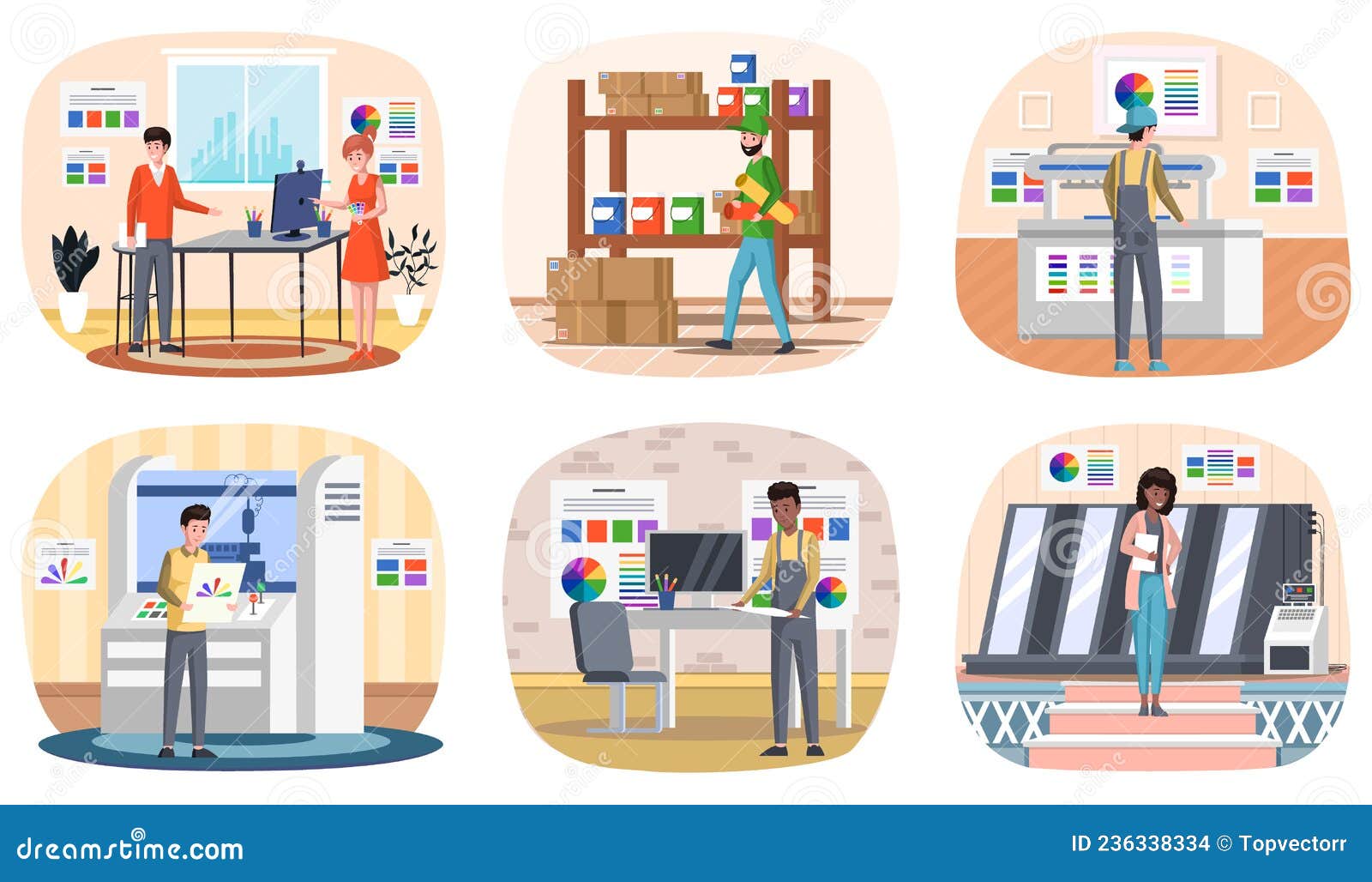 Printing House Polygraphy Industry Composition. Print and Polygraphy ...