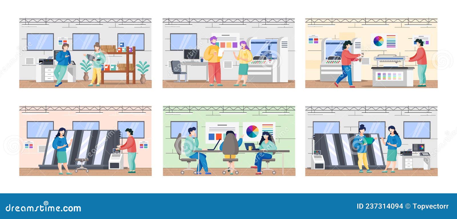 Printing House Polygraphy Industry Composition. Print and Polygraphy ...