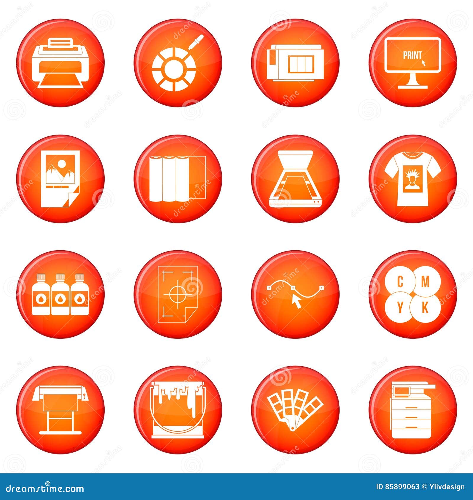 Printing Icons Vector Set Stock Vector Illustration Of Graphic 85899063