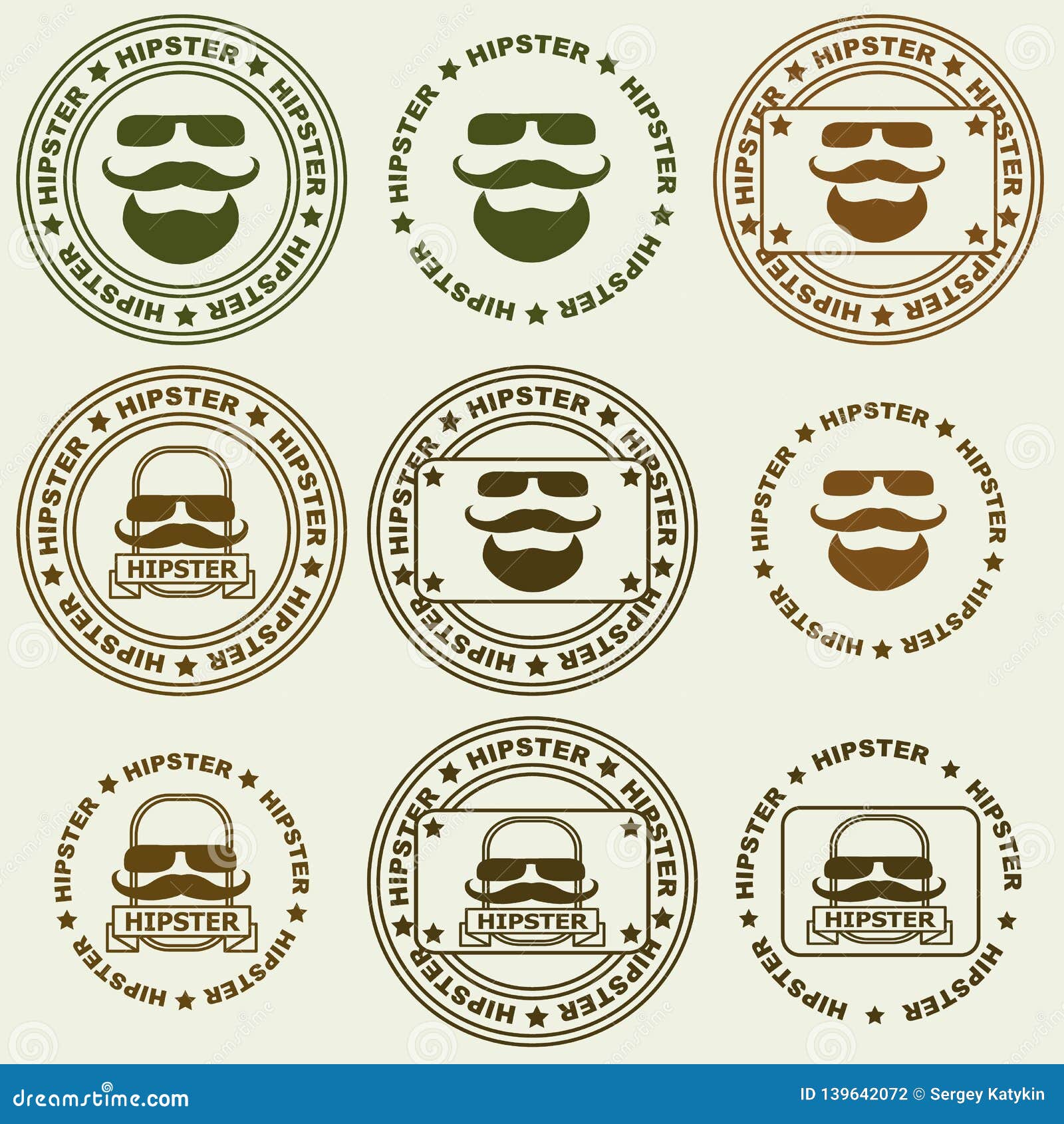 Different Versions of the Mark. Stock Vector - Illustration of mustache ...