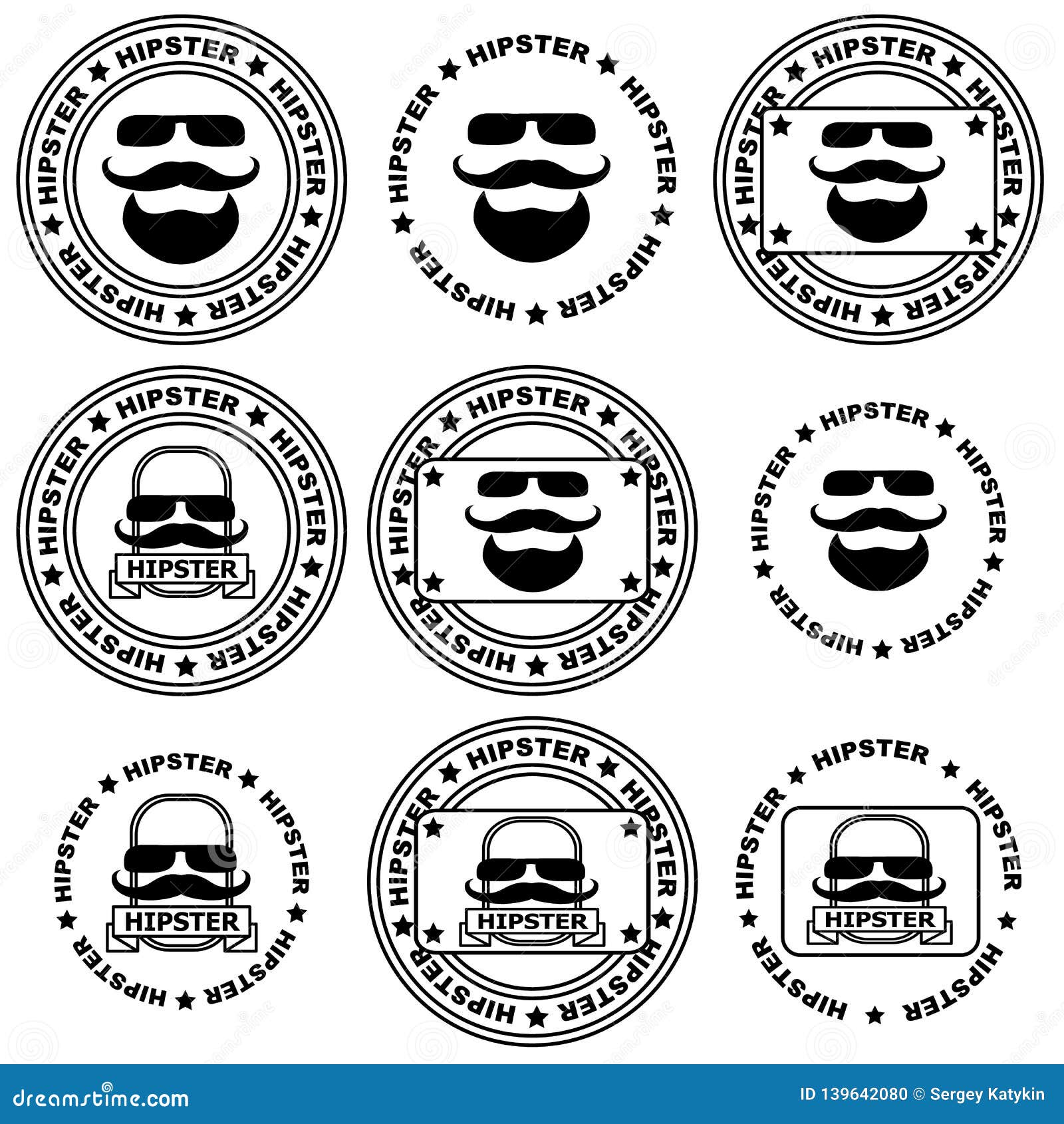 Different Versions of the Mark. Stock Vector - Illustration of round ...