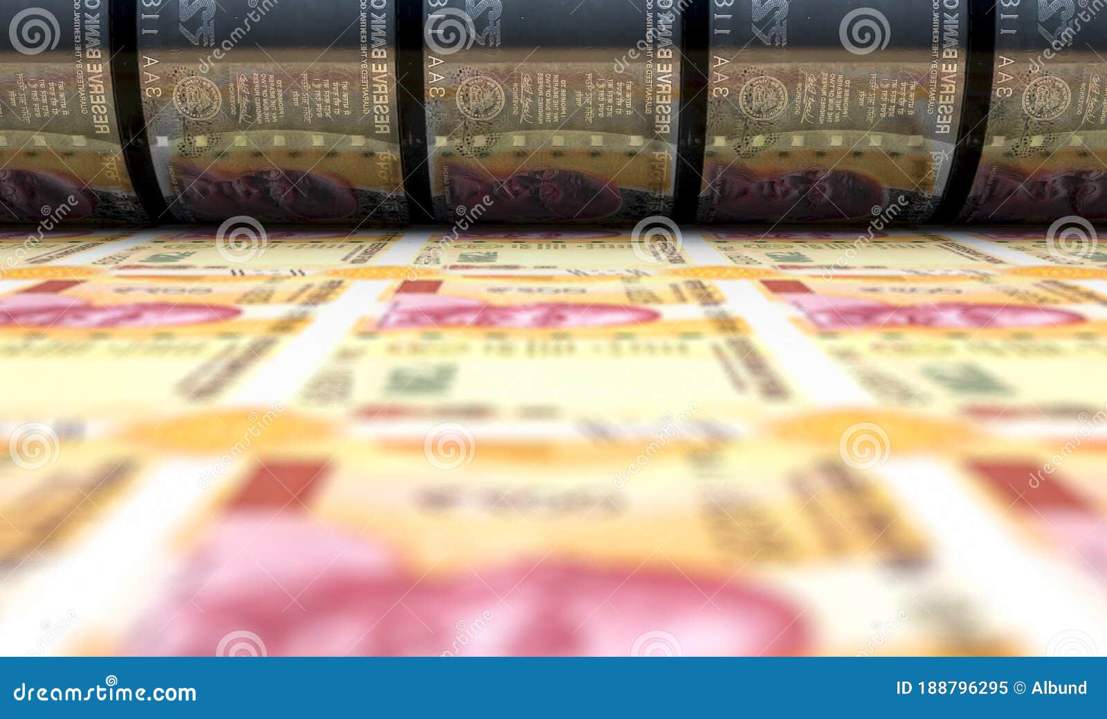 Printing Indian Rupee Notes Stock Illustration - Illustration of ...