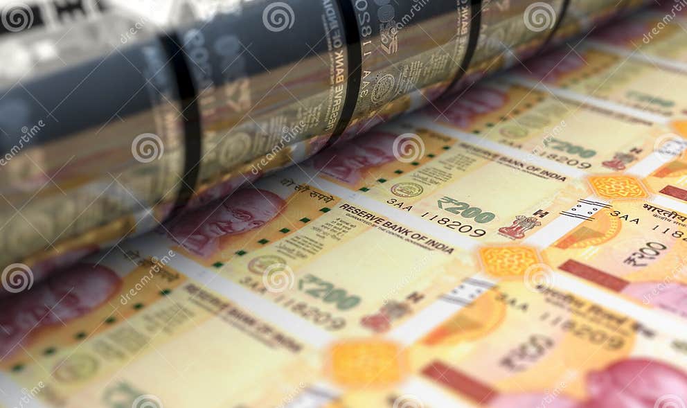 Printing Indian Rupee Notes Stock Image - Image of bank, india: 188957889