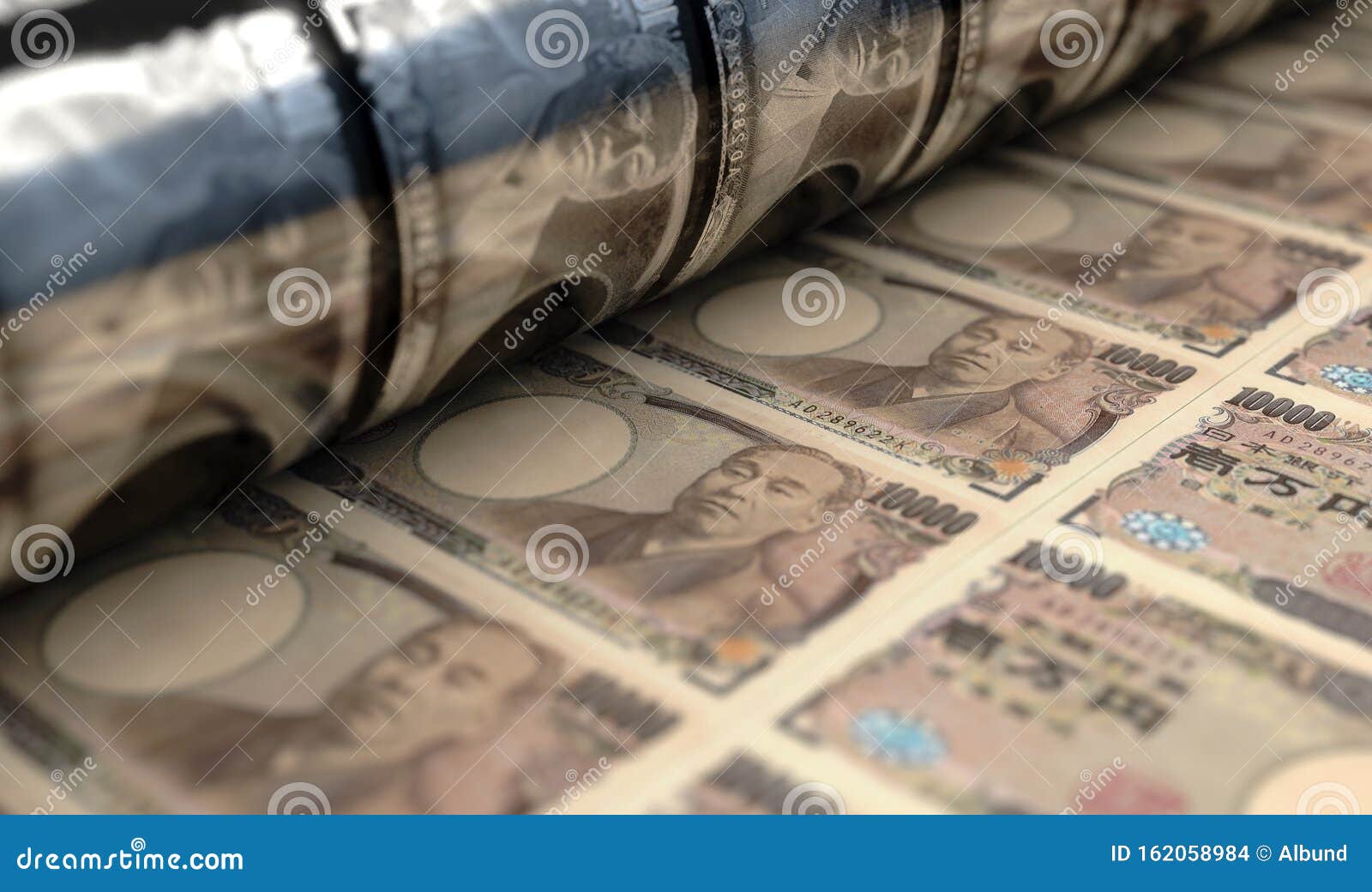 Printing Japanese Yen Notes Stock Illustration - Illustration of ...