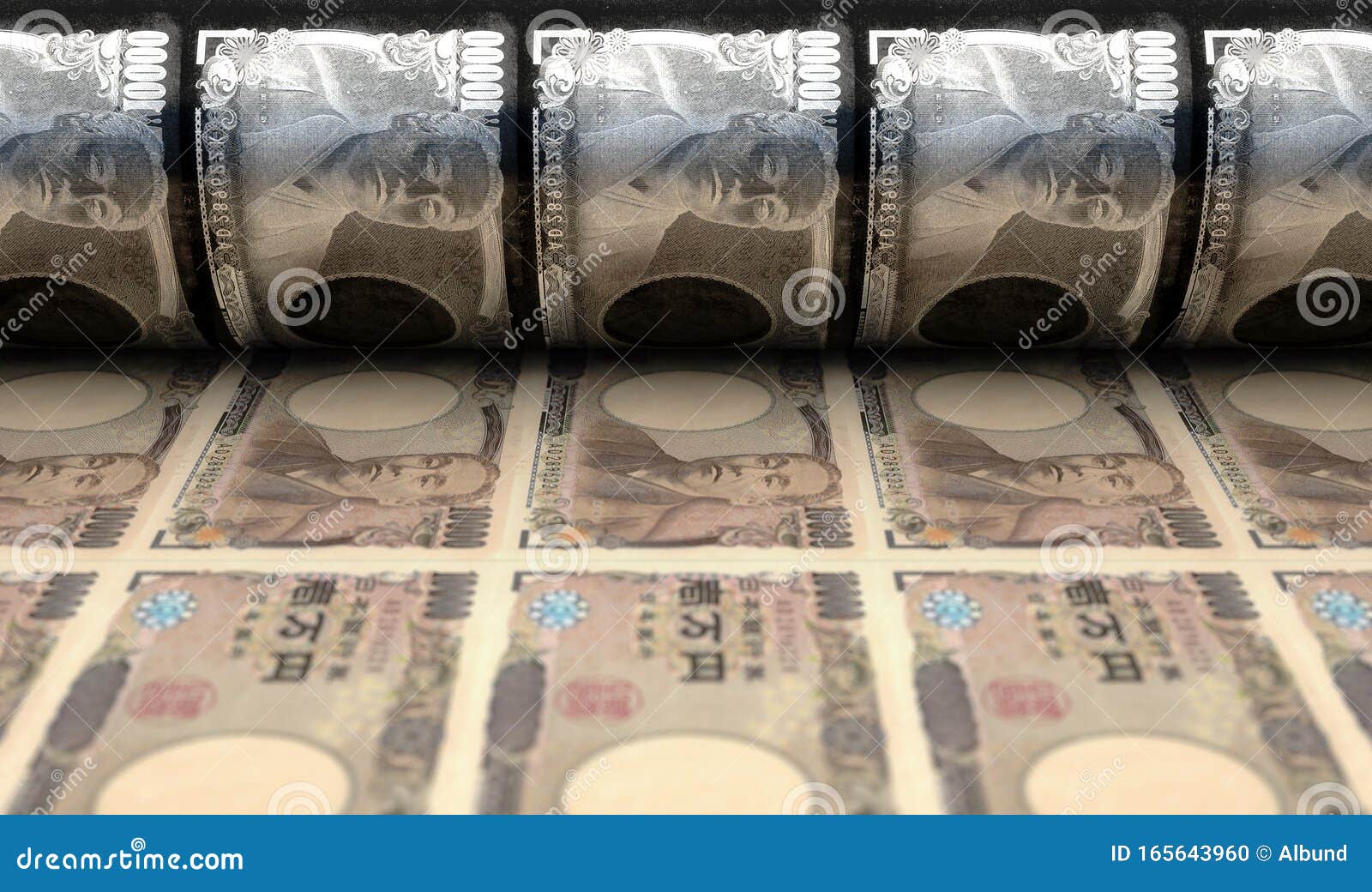 Printing Japanese Yen Notes Stock Illustration - Illustration of ...