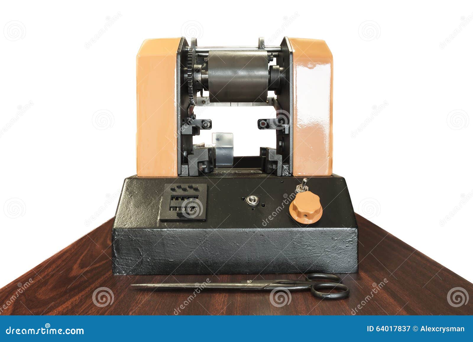 Printing Labels on Label Printing Machine - Old Printing Machine Stock ...