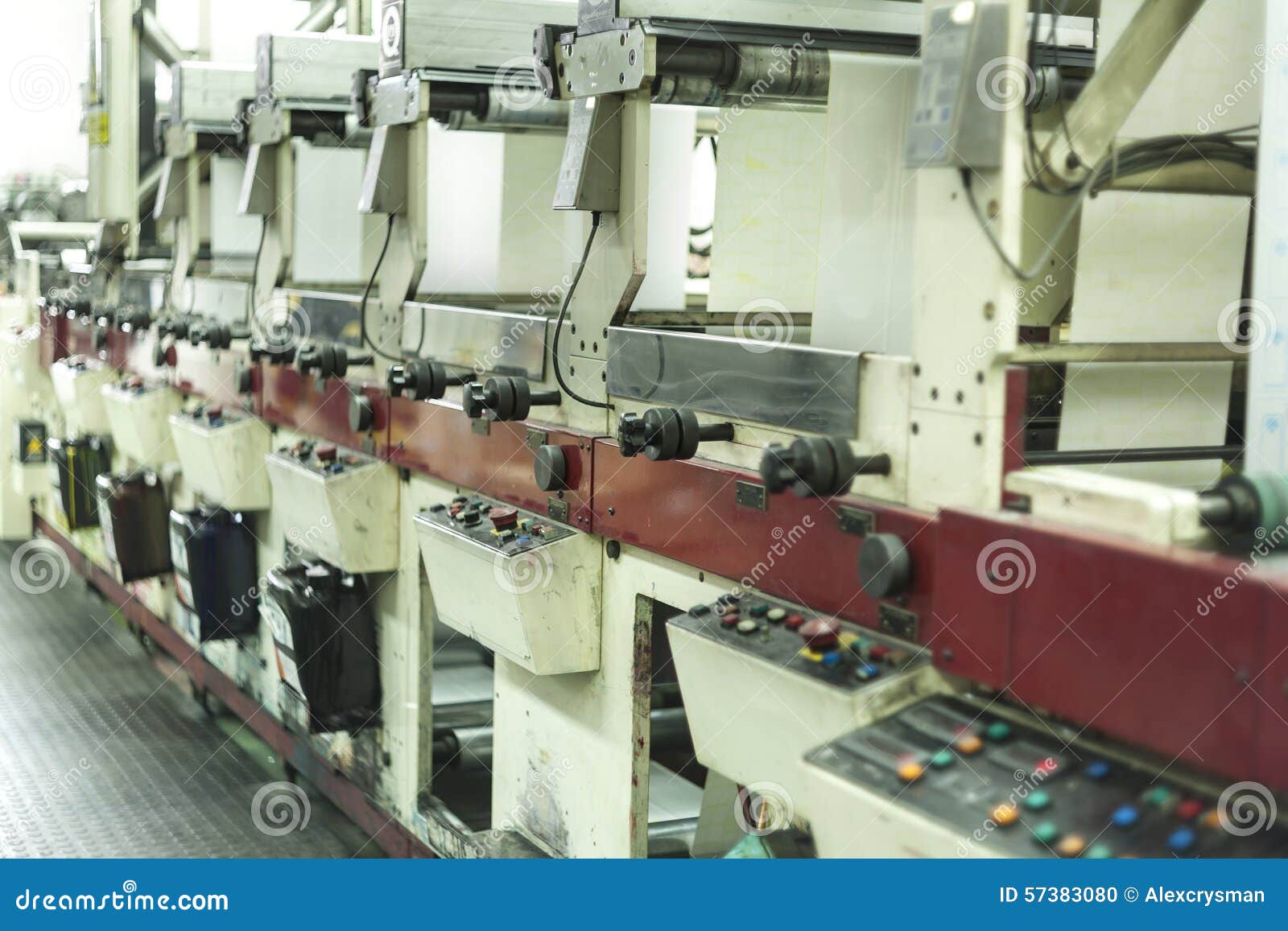 Printing Labels on Offset Machine Stock Photo - Image of line, motion ...