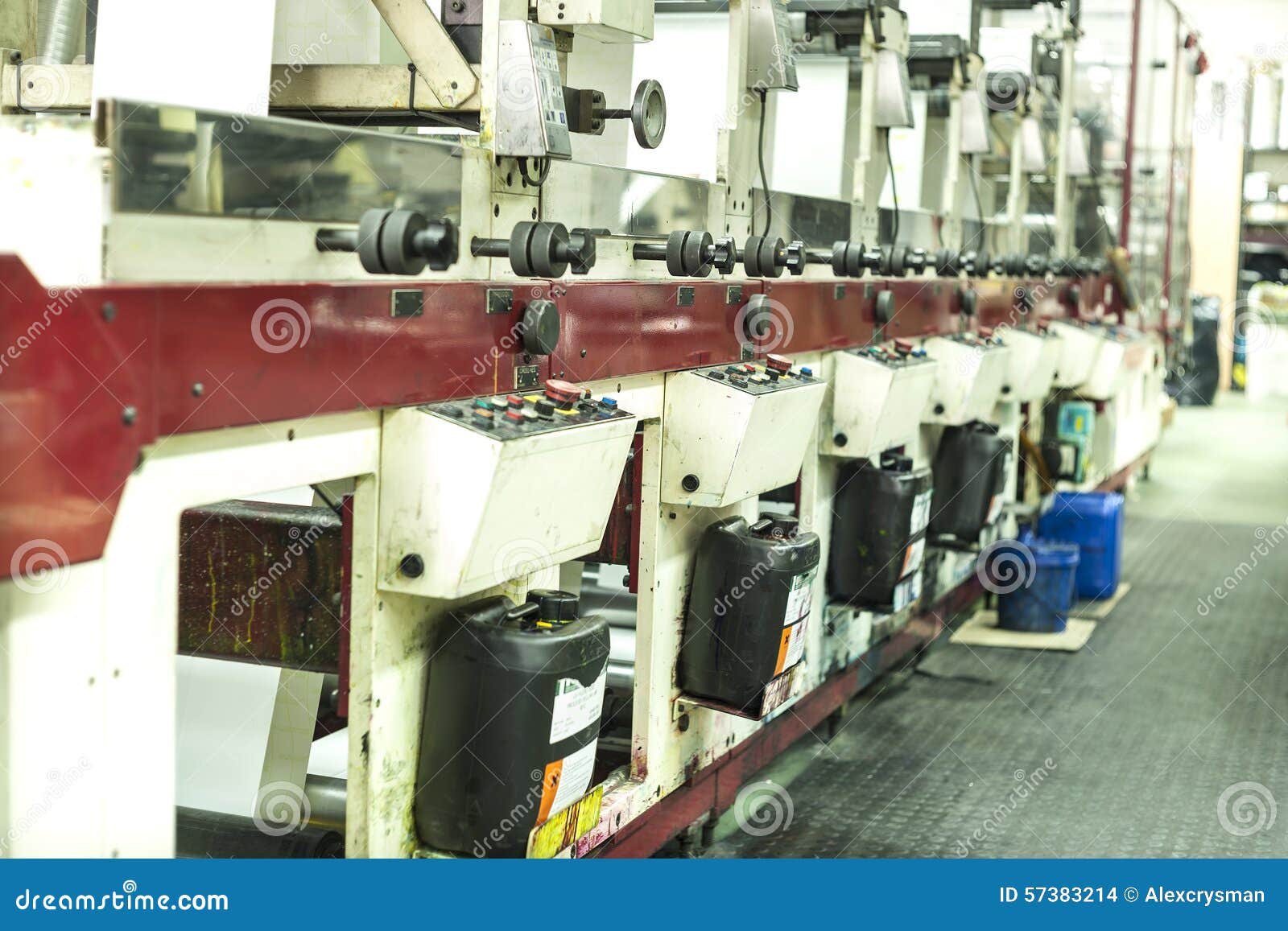 Printing Labels on Offset Machine Stock Photo - Image of manufacturing ...