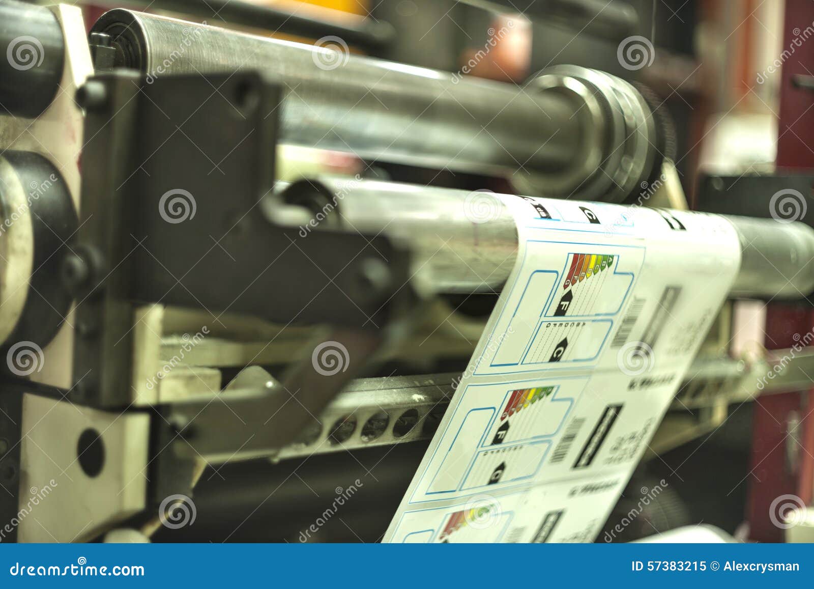Printing Labels on Offset Machine Stock Image - Image of industry ...