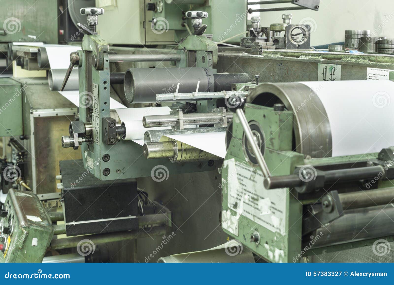 Printing Labels on Offset Machine Stock Image - Image of place, speed ...