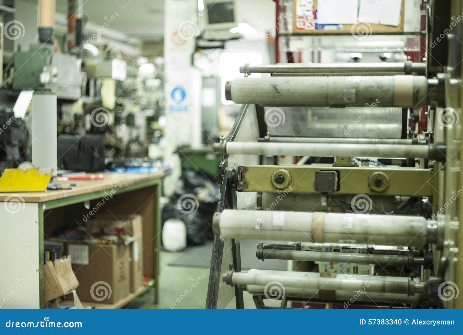 Printing Labels on Offset Machine Stock Photo - Image of manufacturing ...