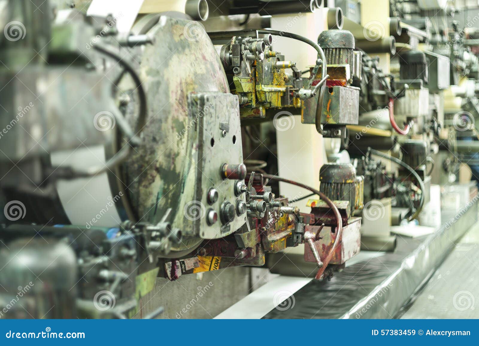 Printing Labels on Offset Machine Stock Image - Image of action, cmyk ...