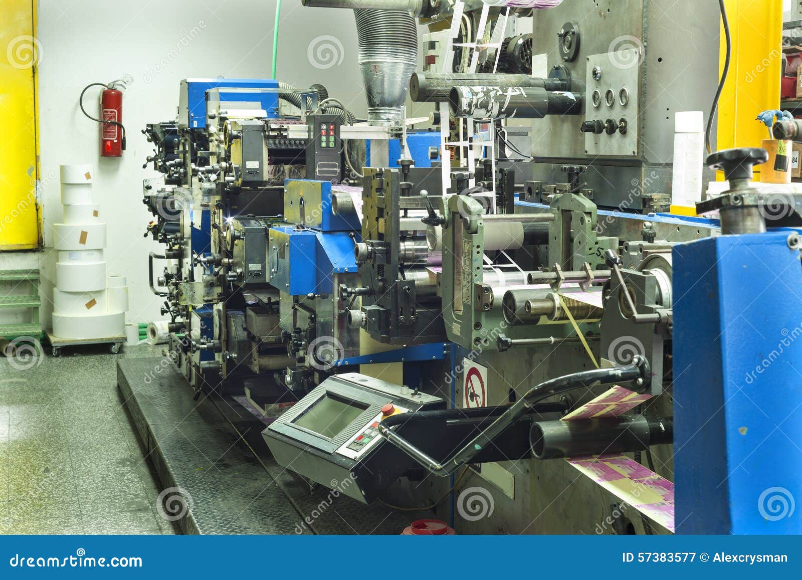 Printing Labels on Offset Machine Stock Image - Image of industrial ...