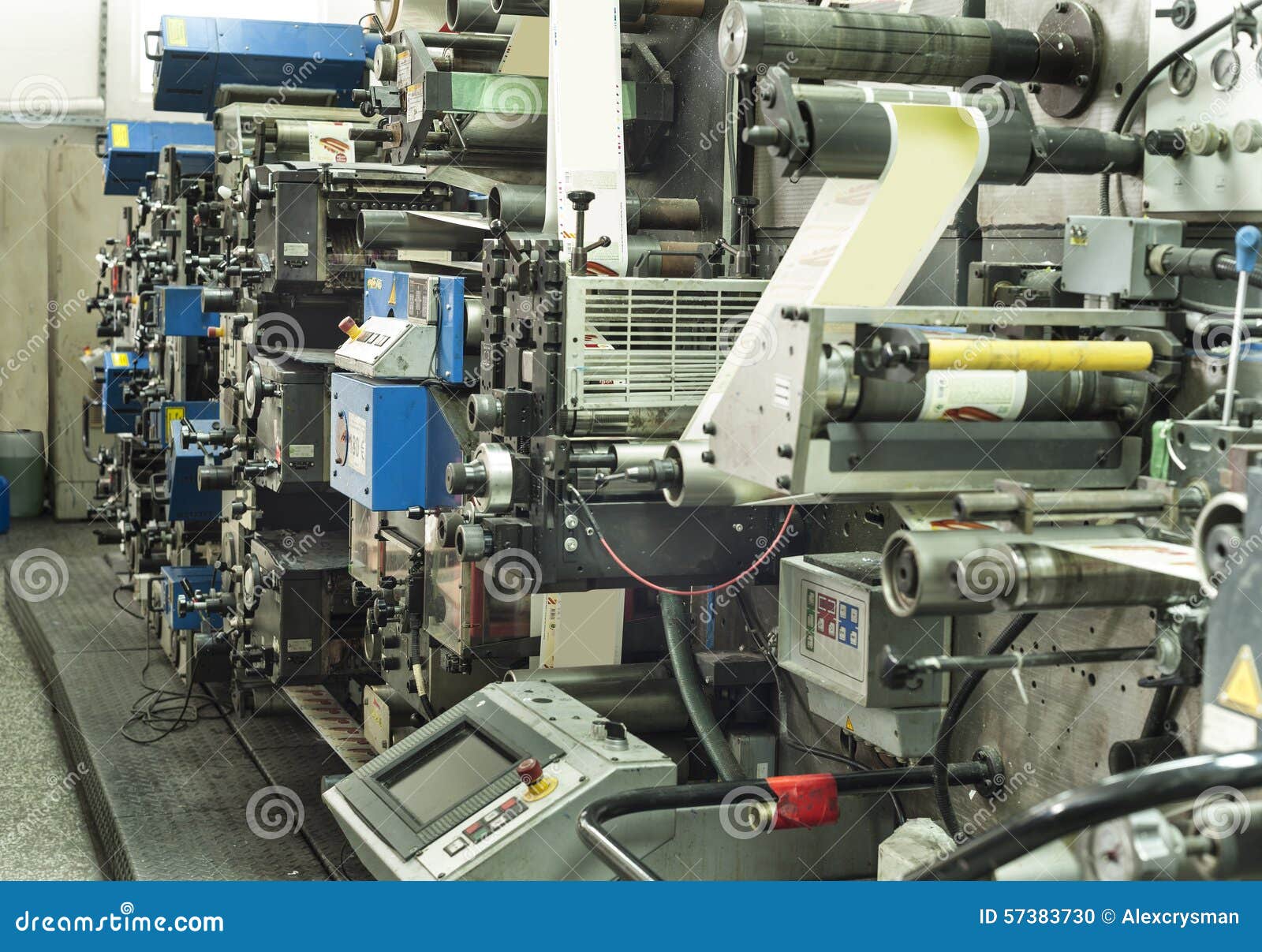 Printing Labels on Offset Machine Stock Photo - Image of equipment ...
