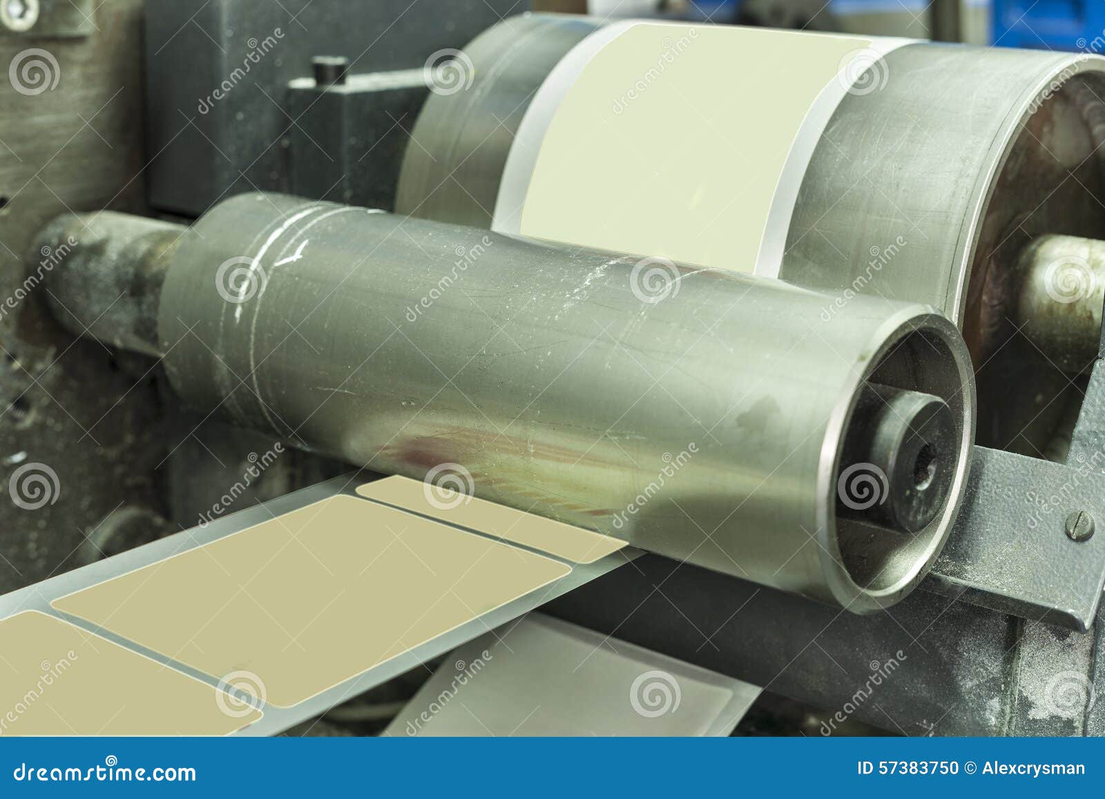 Printing Labels on Offset Machine Stock Photo - Image of plant, speed ...