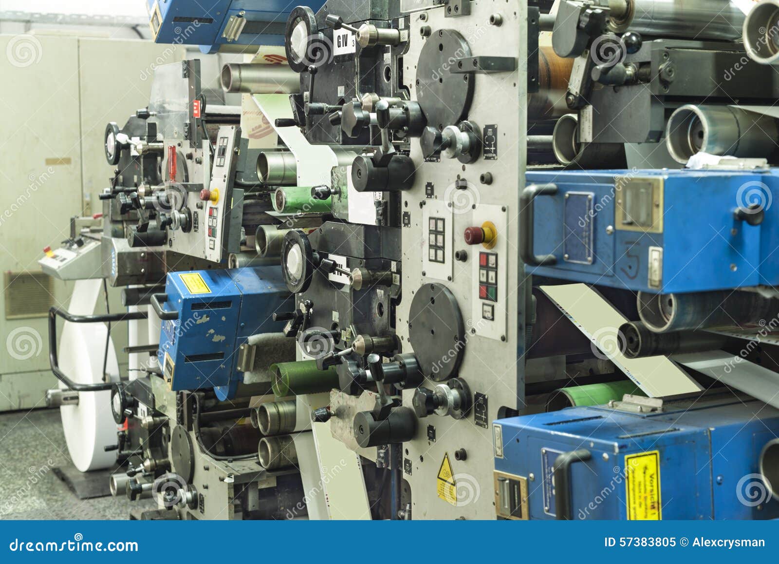Printing Labels on Offset Machine Stock Image - Image of offset ...