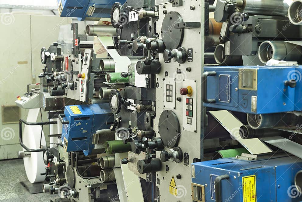 Printing Labels on Offset Machine Stock Image - Image of offset ...